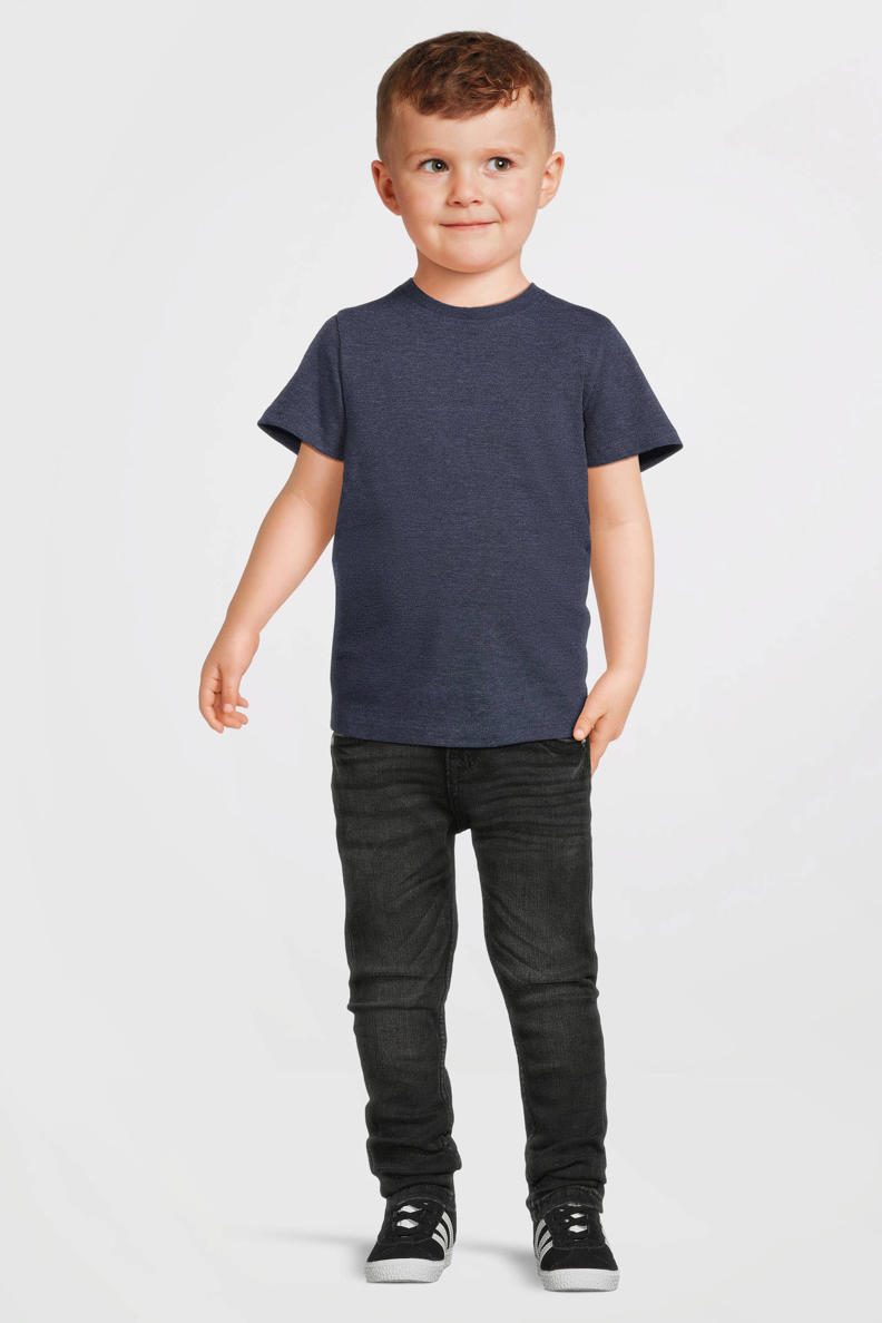Anytime T-shirt donkerblauw melange | wehkamp
