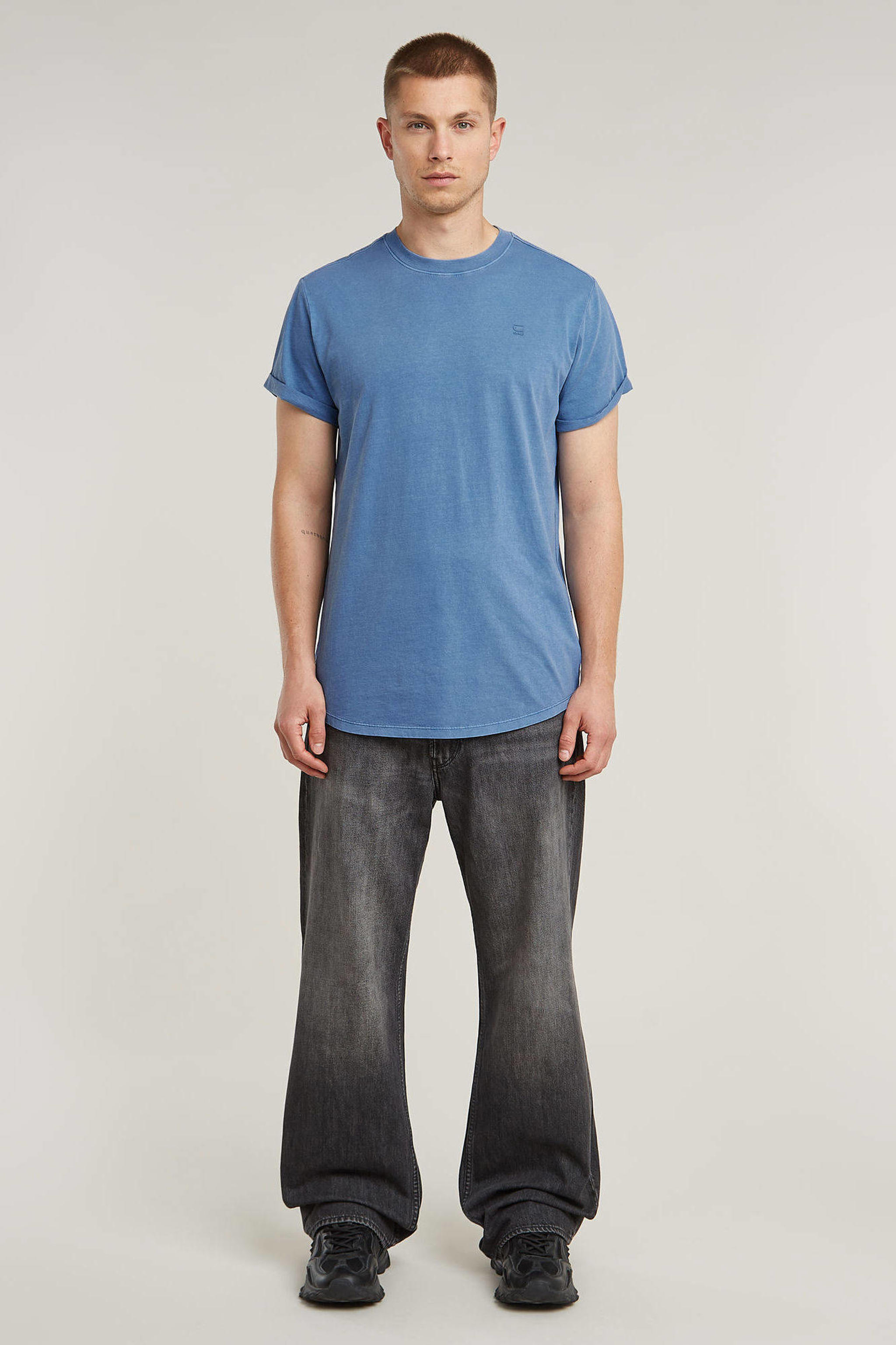 G-STAR gemêleerd regular fit T-shirt Lash blue | wehkamp