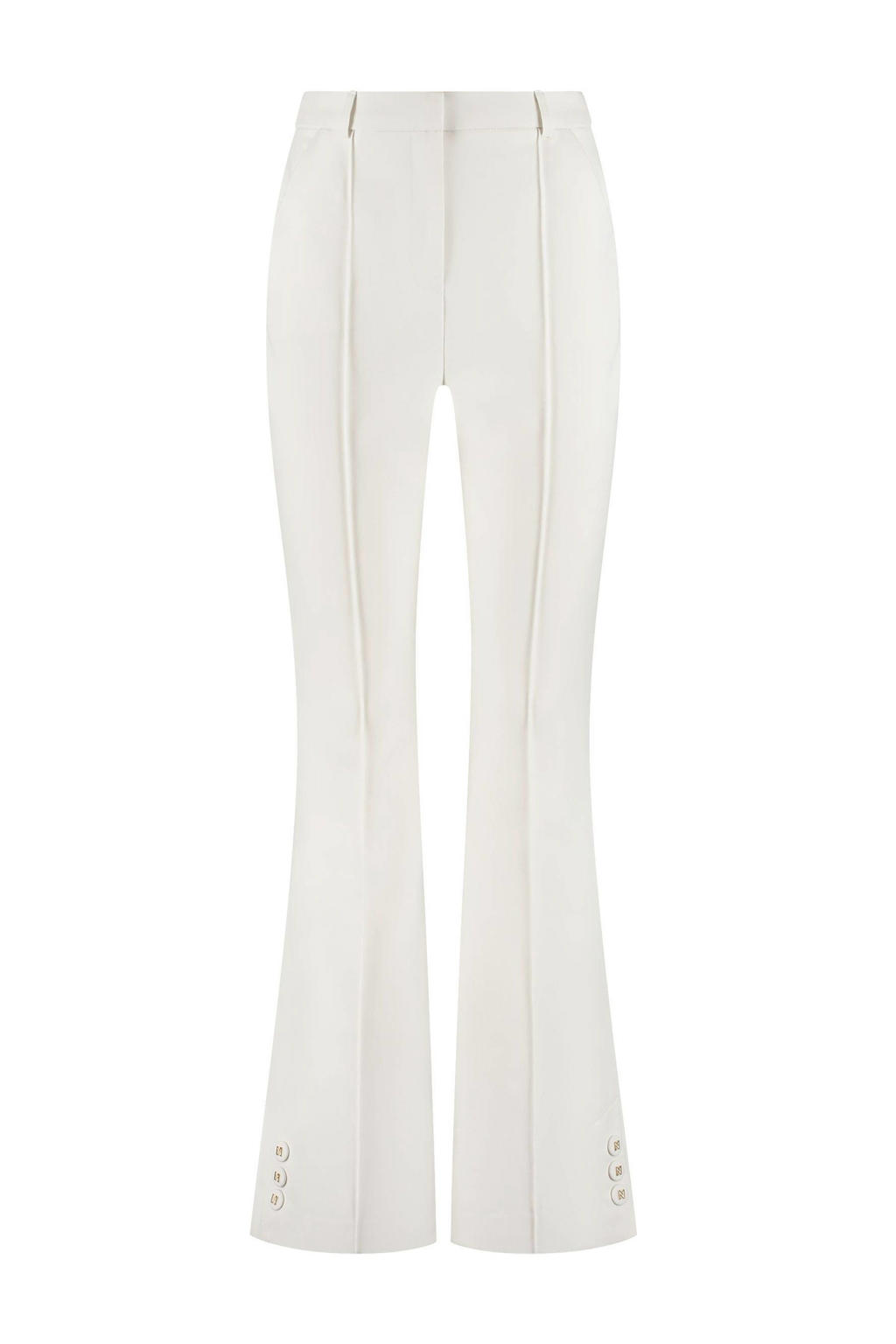 NIKKIE X Franka Vedder flared regular waist broek ecru | wehkamp