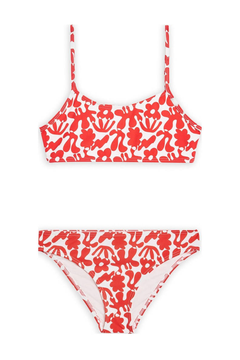 America Today crop bikini met koraalprint rood | wehkamp