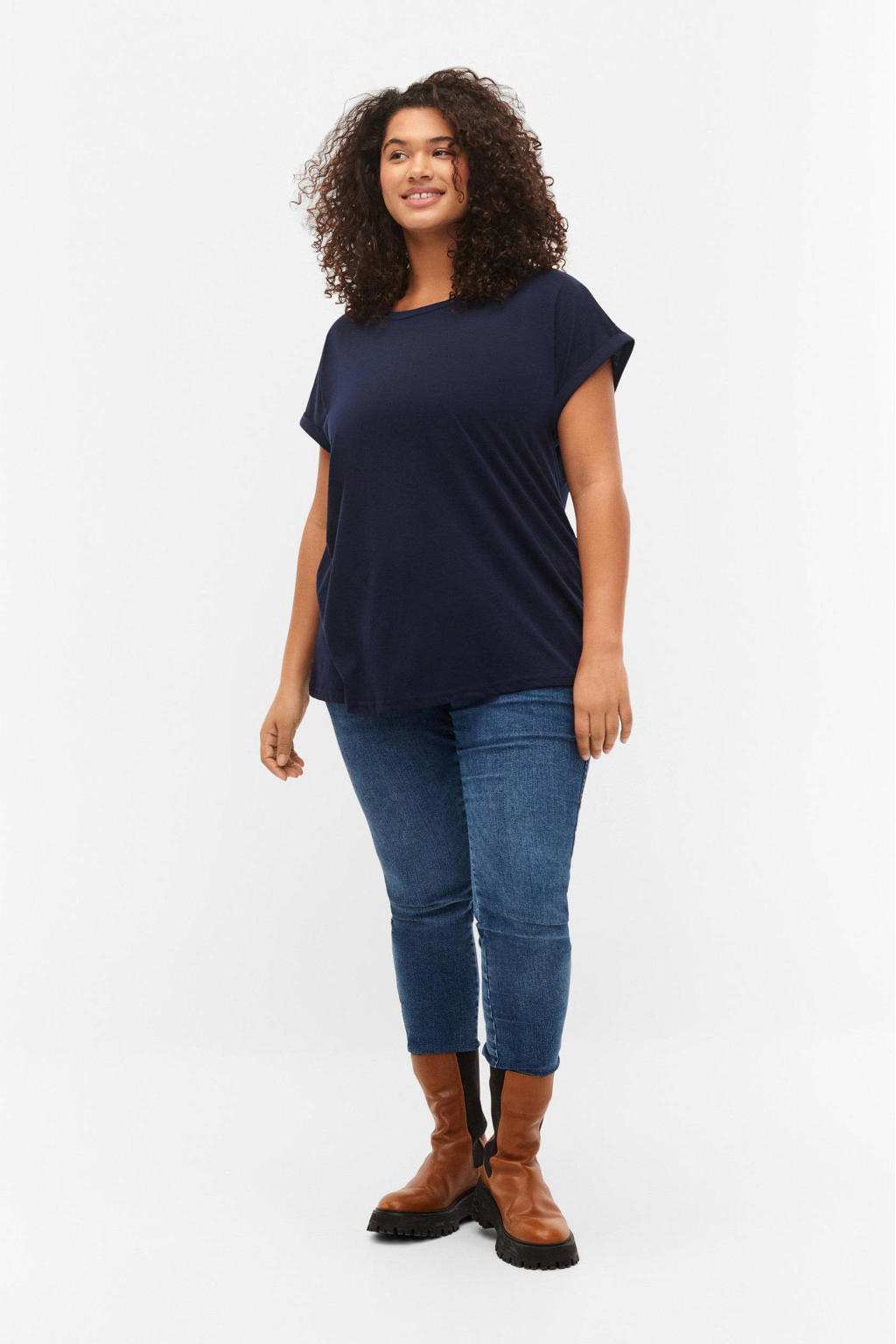 Zizzi T-shirt donkerblauw kopen? | Morgen in huis | wehkamp