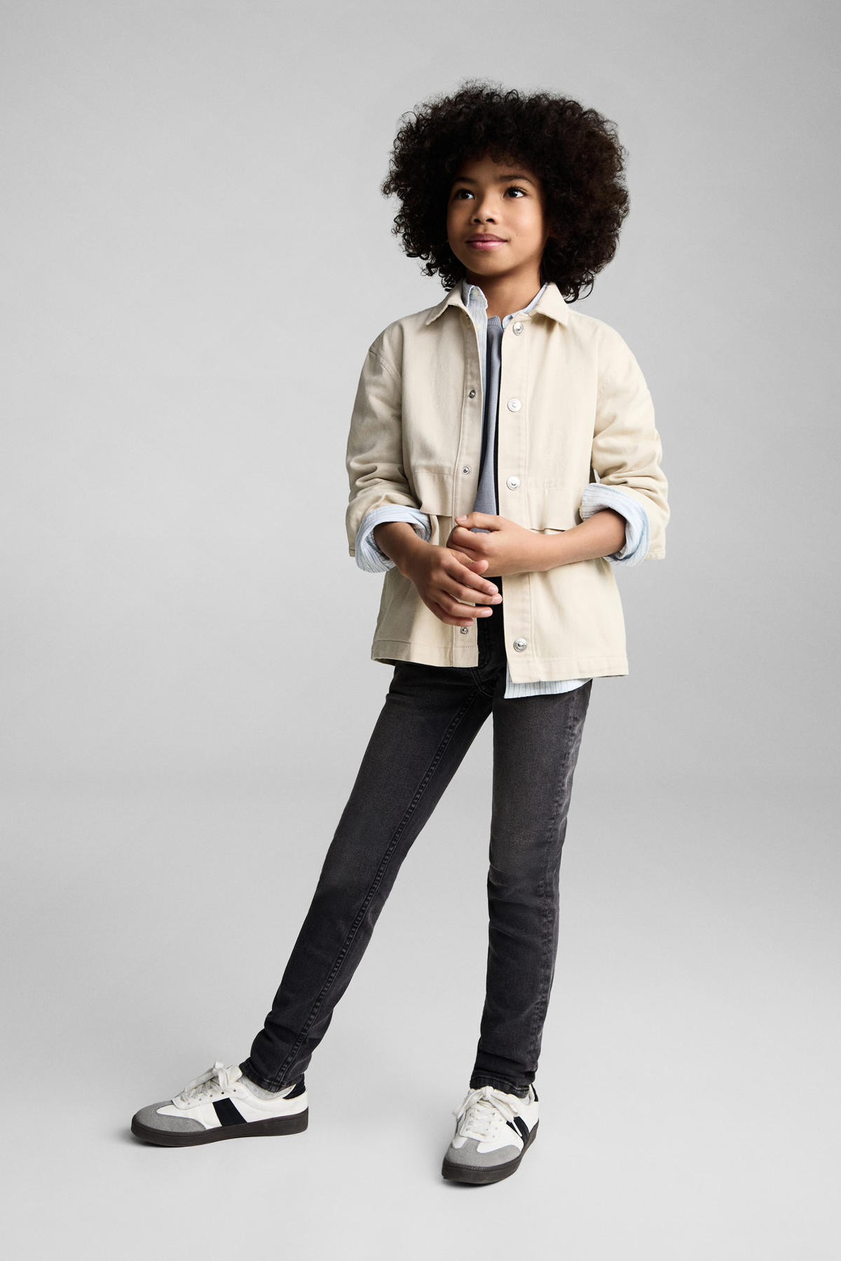 Mango Kids skinny jeans grey denim | wehkamp