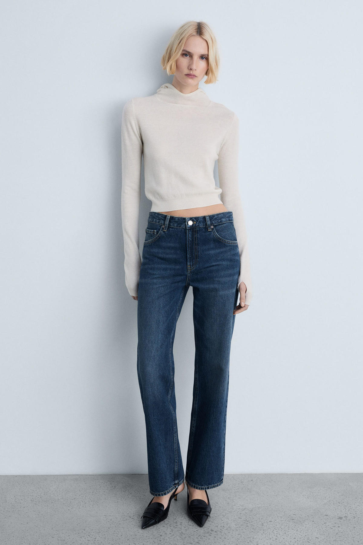Mango high waist dark blue denim | wehkamp