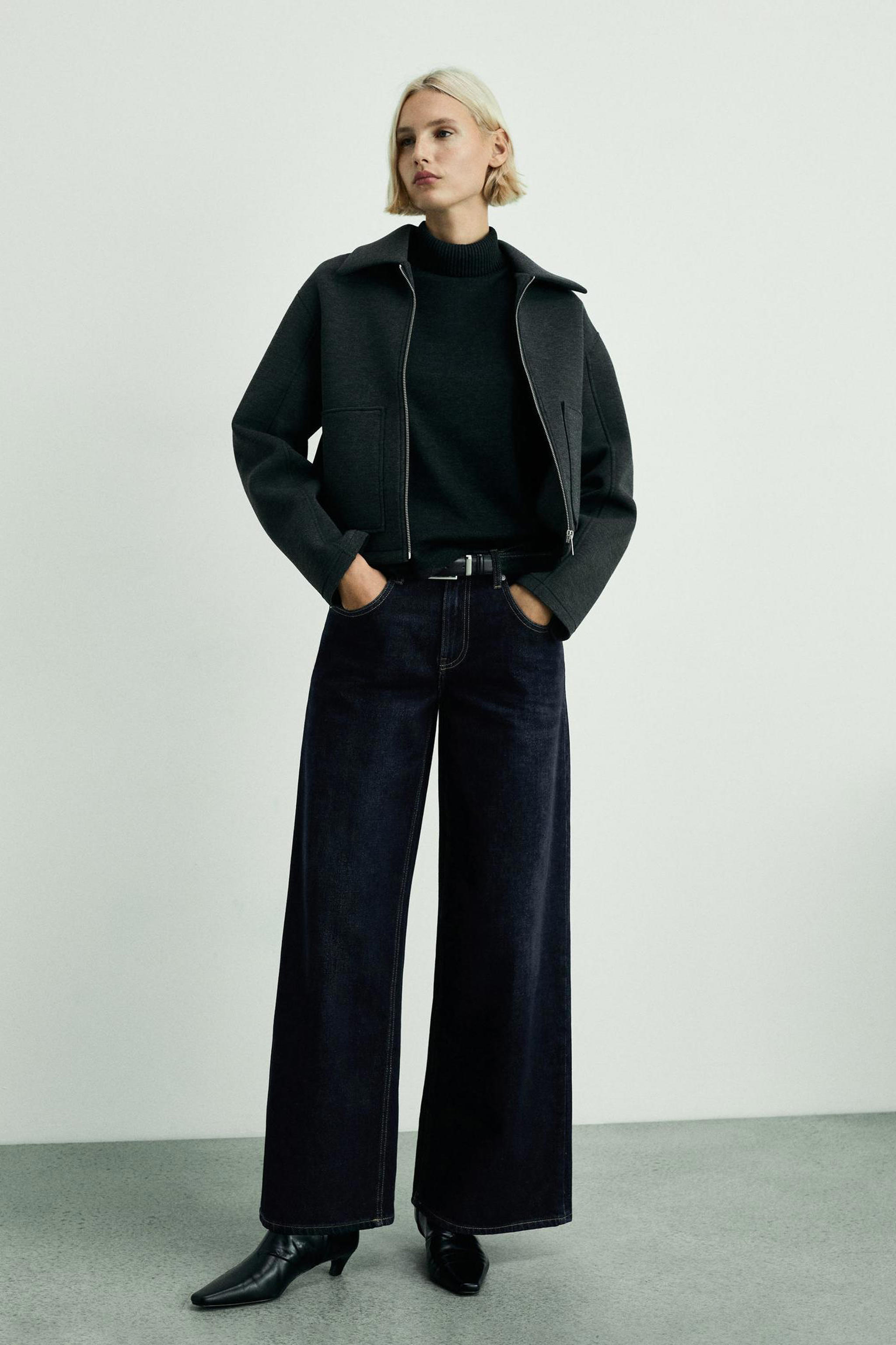 Mango wide leg jeans dark blue denim | wehkamp