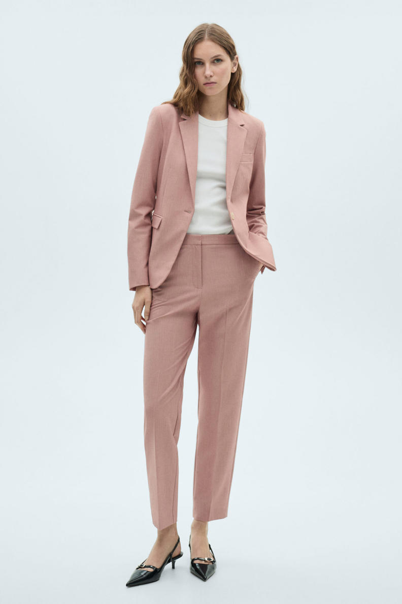 Mango slim regular waist broek oudroze | wehkamp