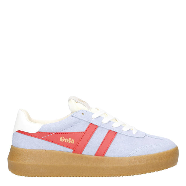 Gola Athena suède sneakers lichtblauw/rood | wehkamp