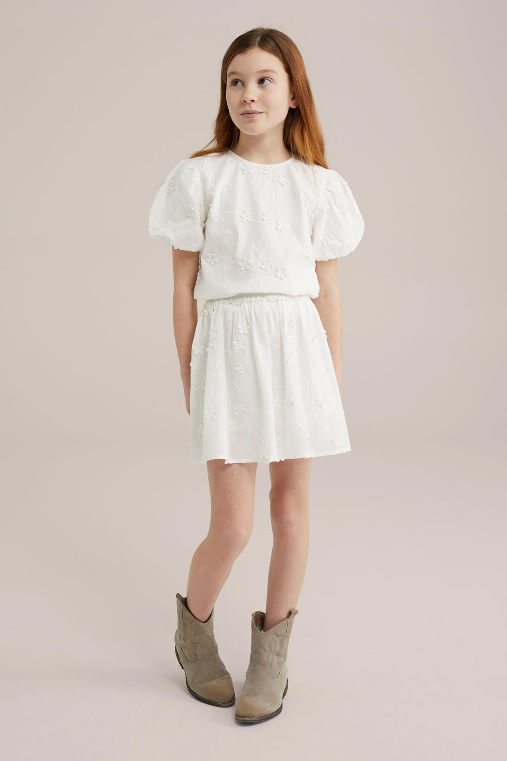 WE Fashion korte rok broderie wit | wehkamp