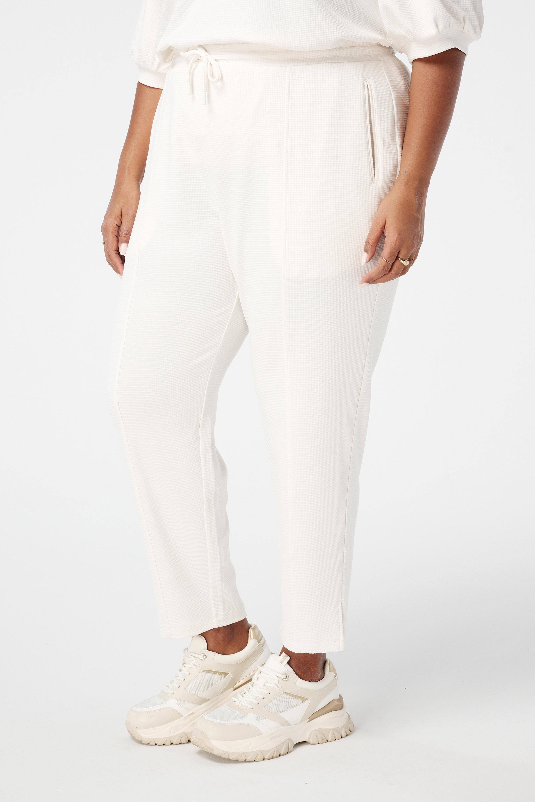 MS Mode straight regular waist casual broek crème | wehkamp