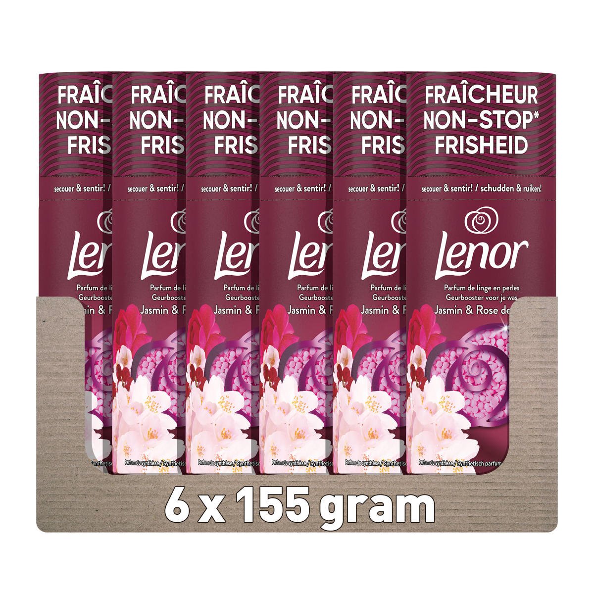 Lenor Geurbooster Jasmijn & Rose de Mai - 6 x 155g | wehkamp