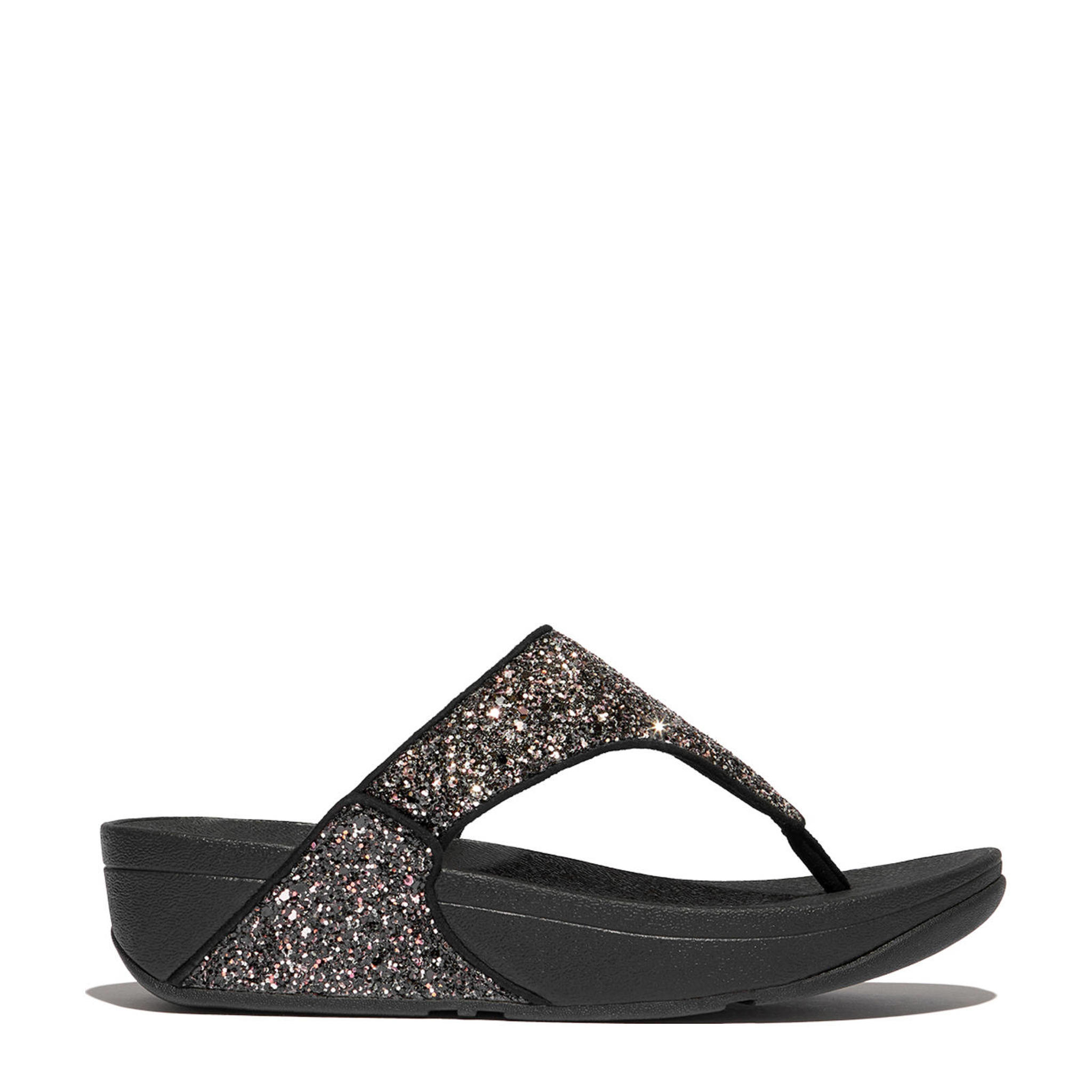 FitFlop TM Lulu Multi Tonal Glitter Toe-Post teenslippers met glitters ...