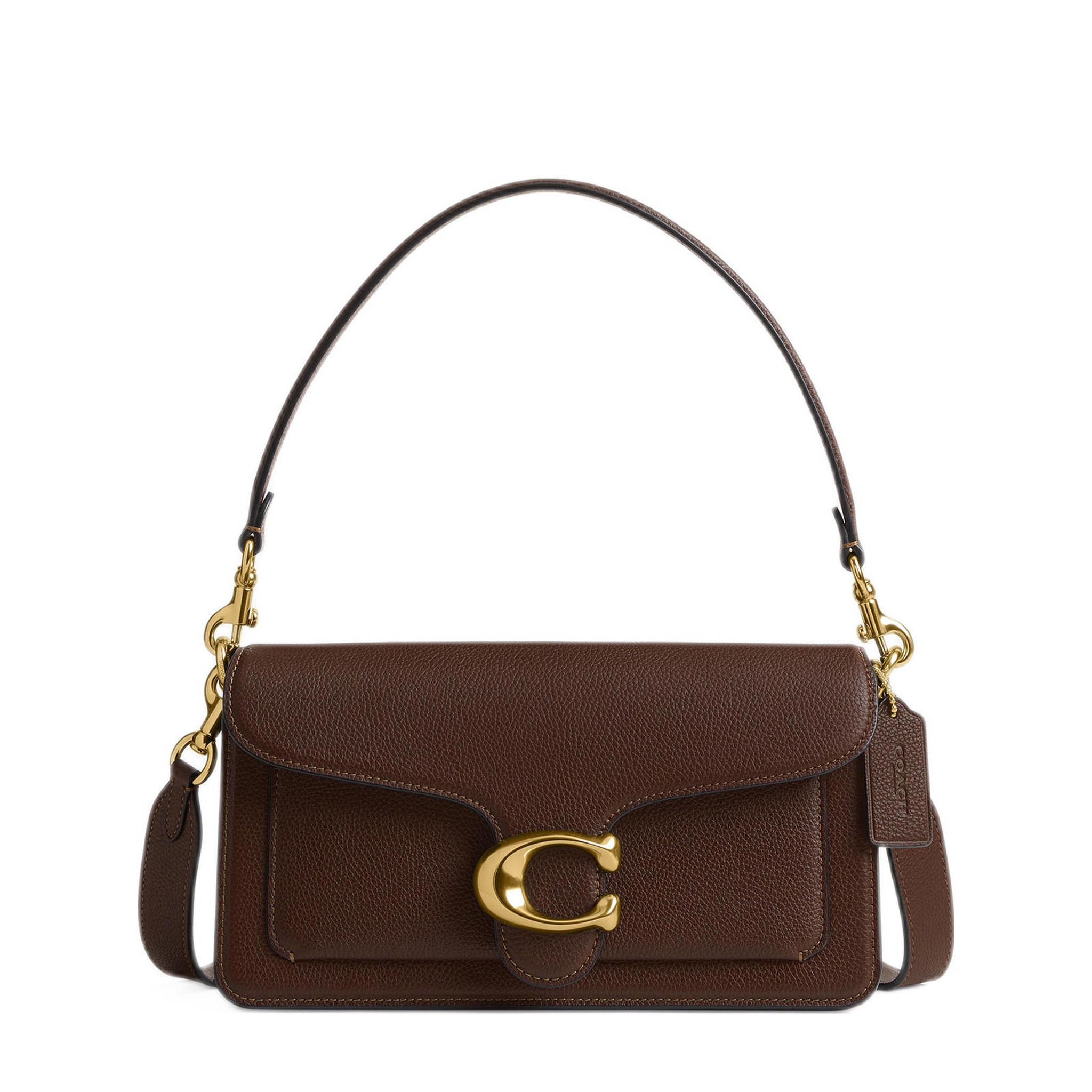 Coach leren schoudertas Tabby 26 donkerbruin | wehkamp