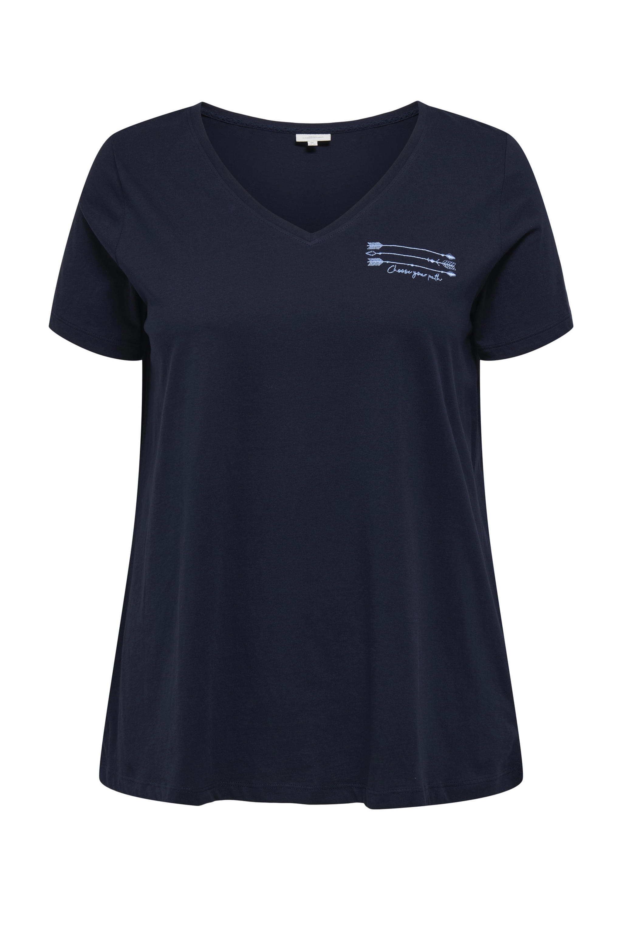 ONLY CARMAKOMA T-shirt donkerblauw | wehkamp