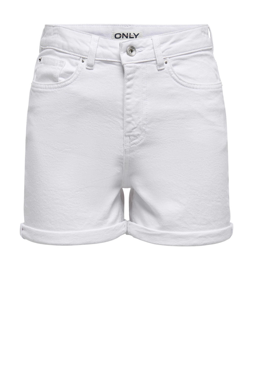 ONLY regular high waist denim short wit | wehkamp