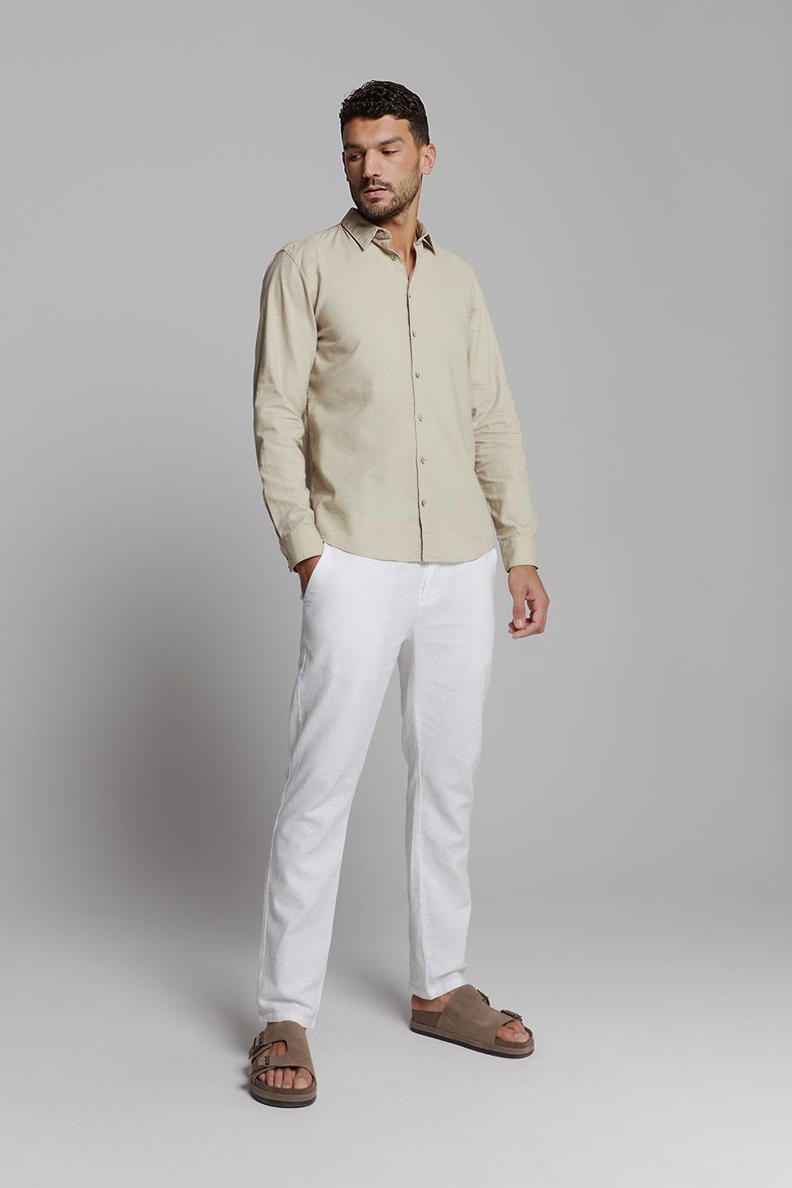 No Excess linnen casual overhemd ecru | wehkamp