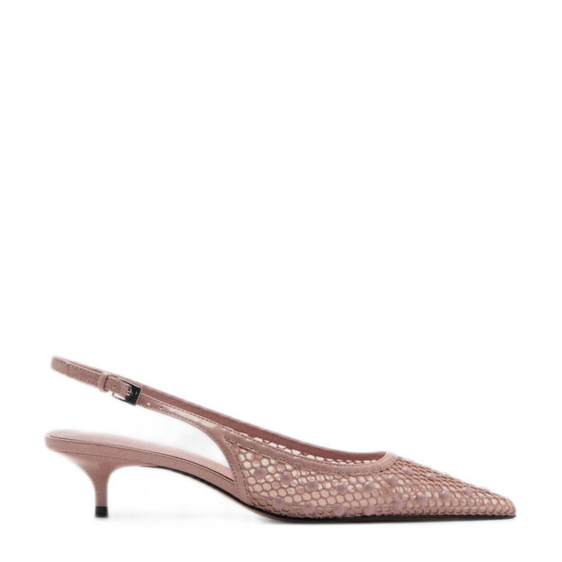 Mango slingback pumps pastelroze | wehkamp