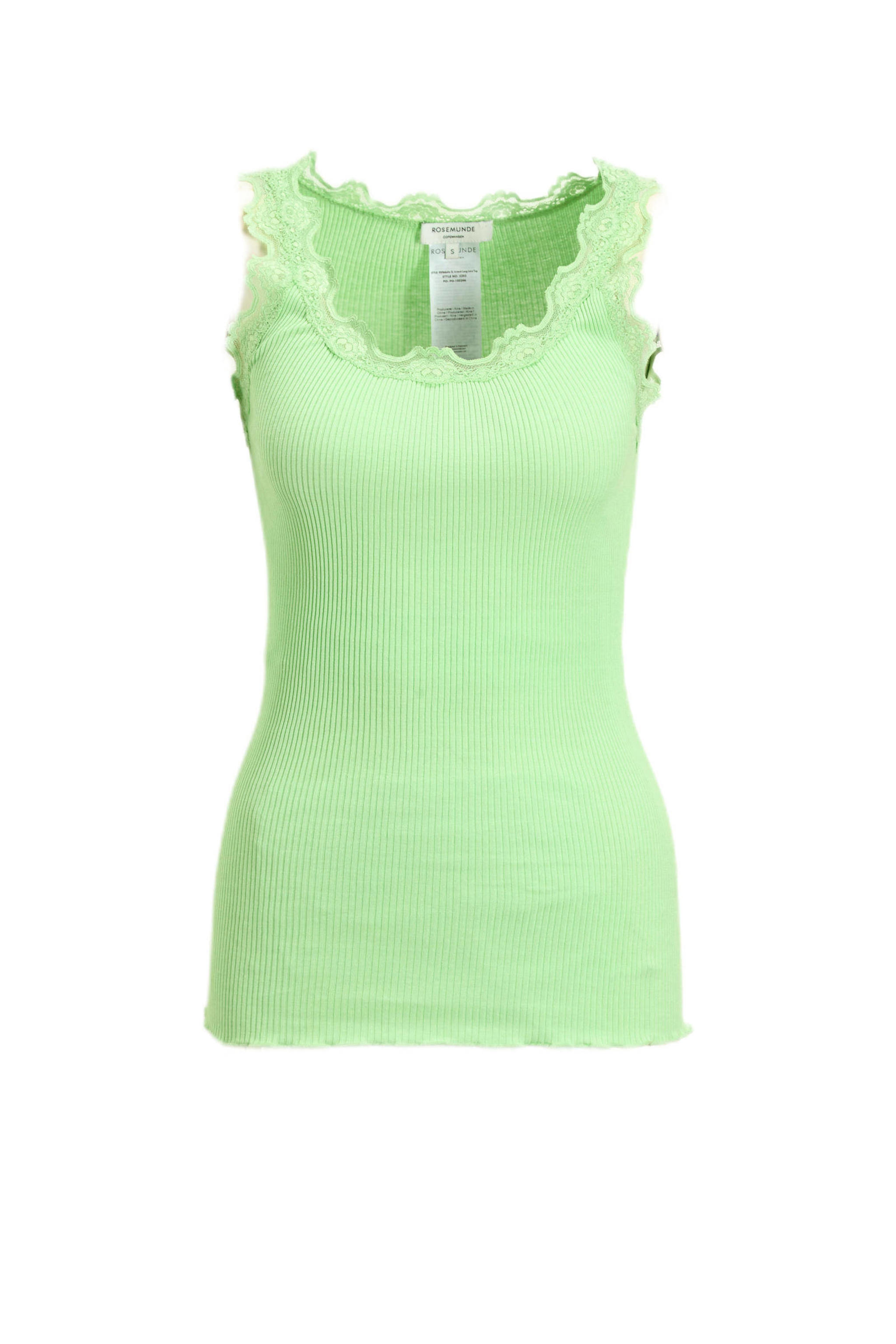 Rosemunde singlet rib gebreid limegroen | wehkamp