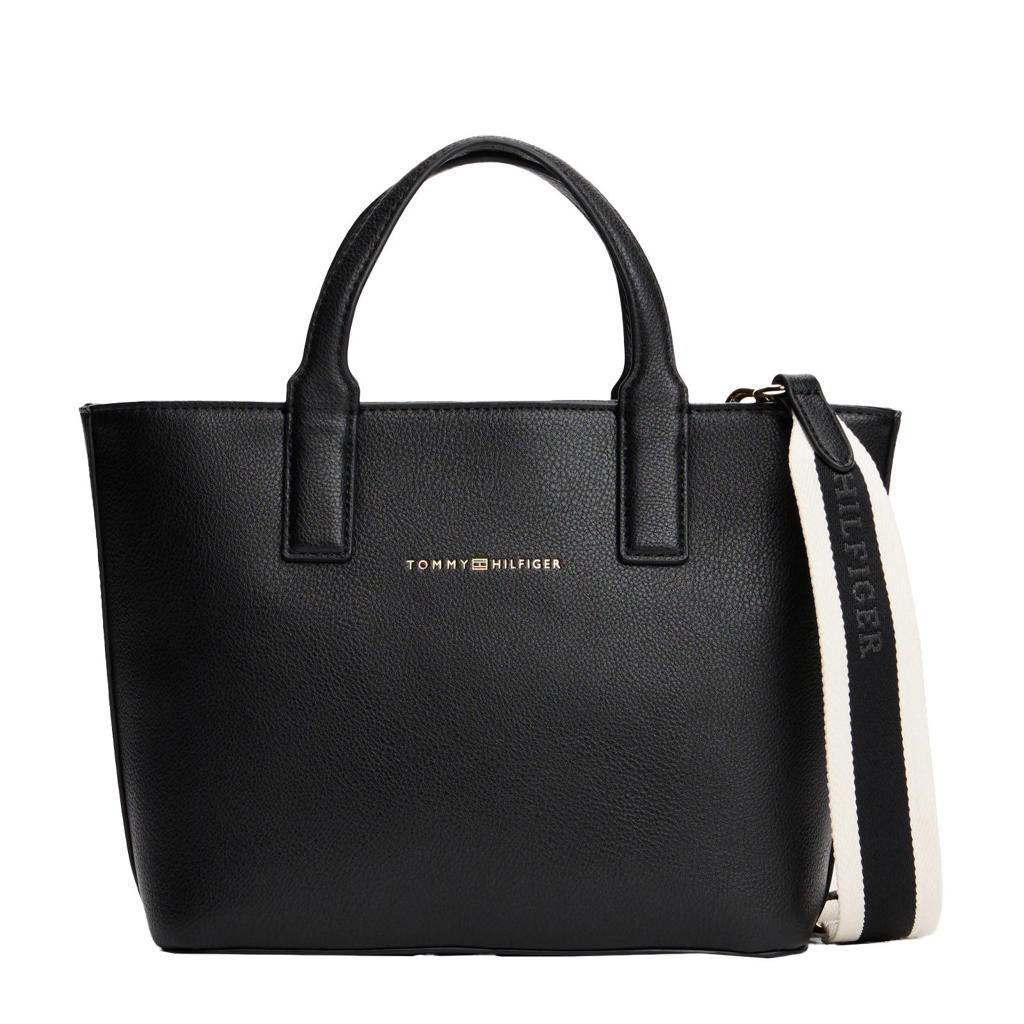 Tommy Hilfiger mini shopper TH Logotape zwart | wehkamp