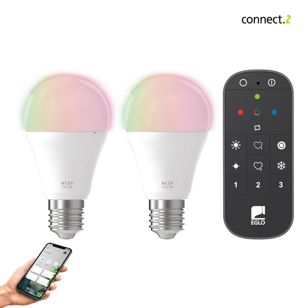 EGLO Connect connect.z Smart Starterspakket - 2x E27 RGB LED lampen ...