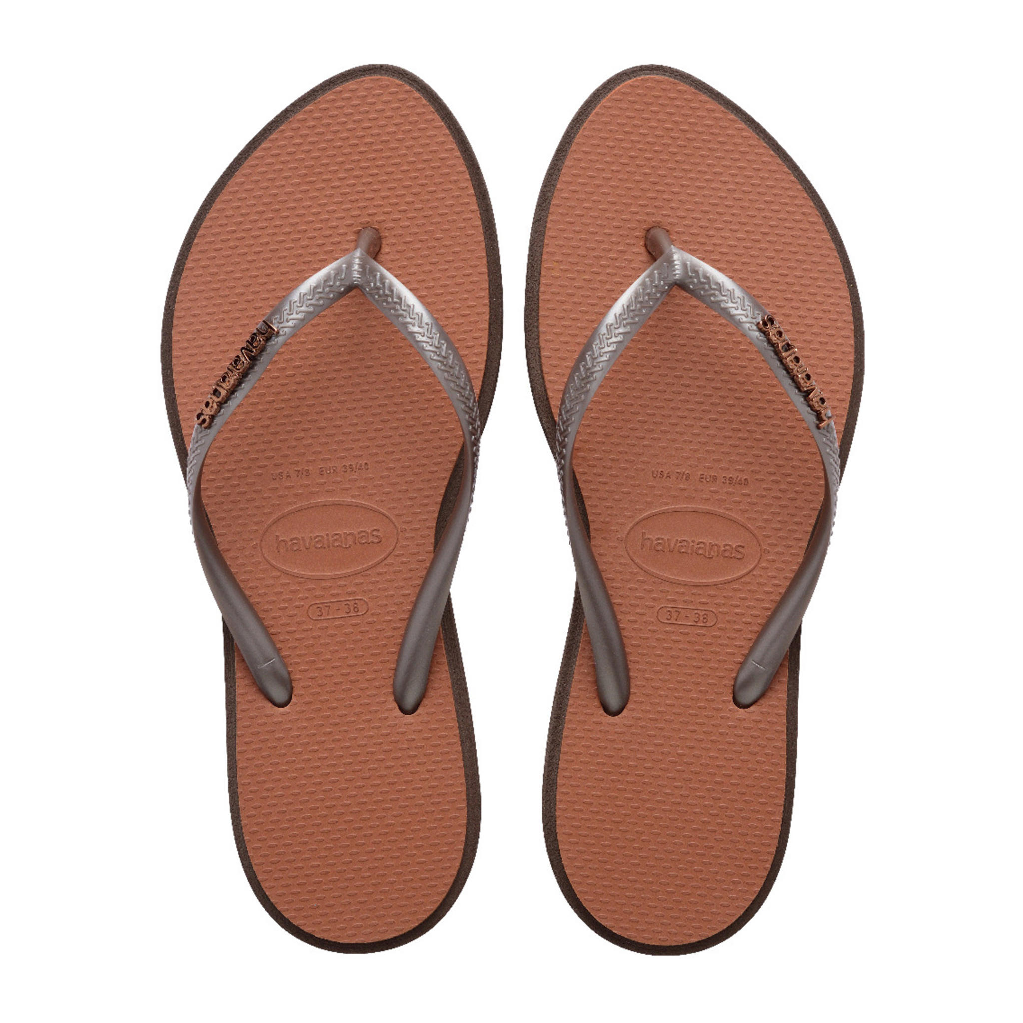 Havaianas Slim Point teenslippers donkerbruin | wehkamp