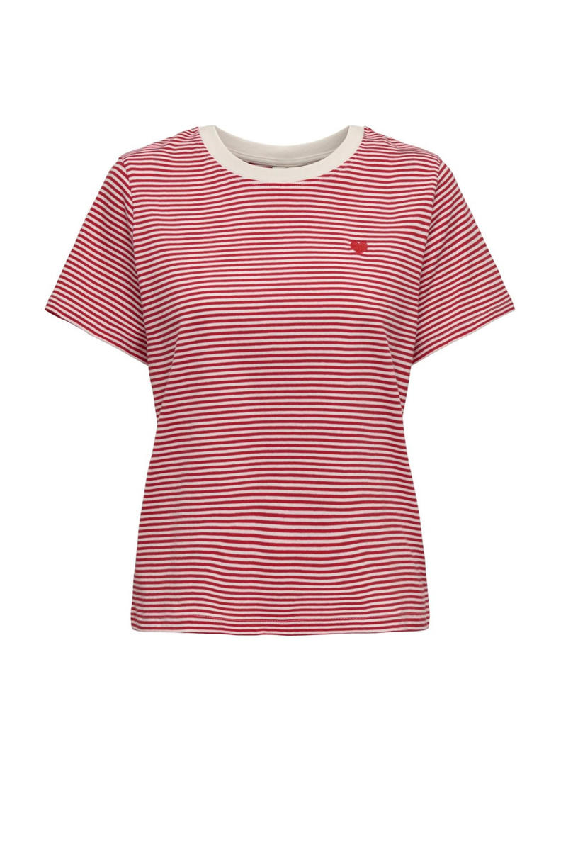 JDY T-shirt rood/wit gestreept | wehkamp
