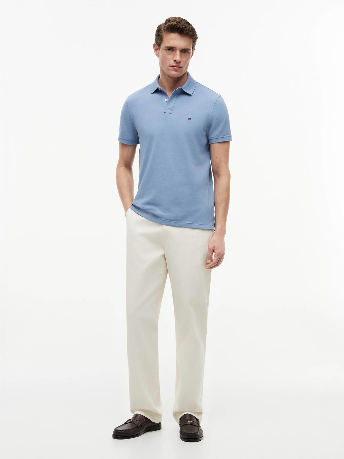 Tommy Hilfiger regular polo Brisk Blue | wehkamp