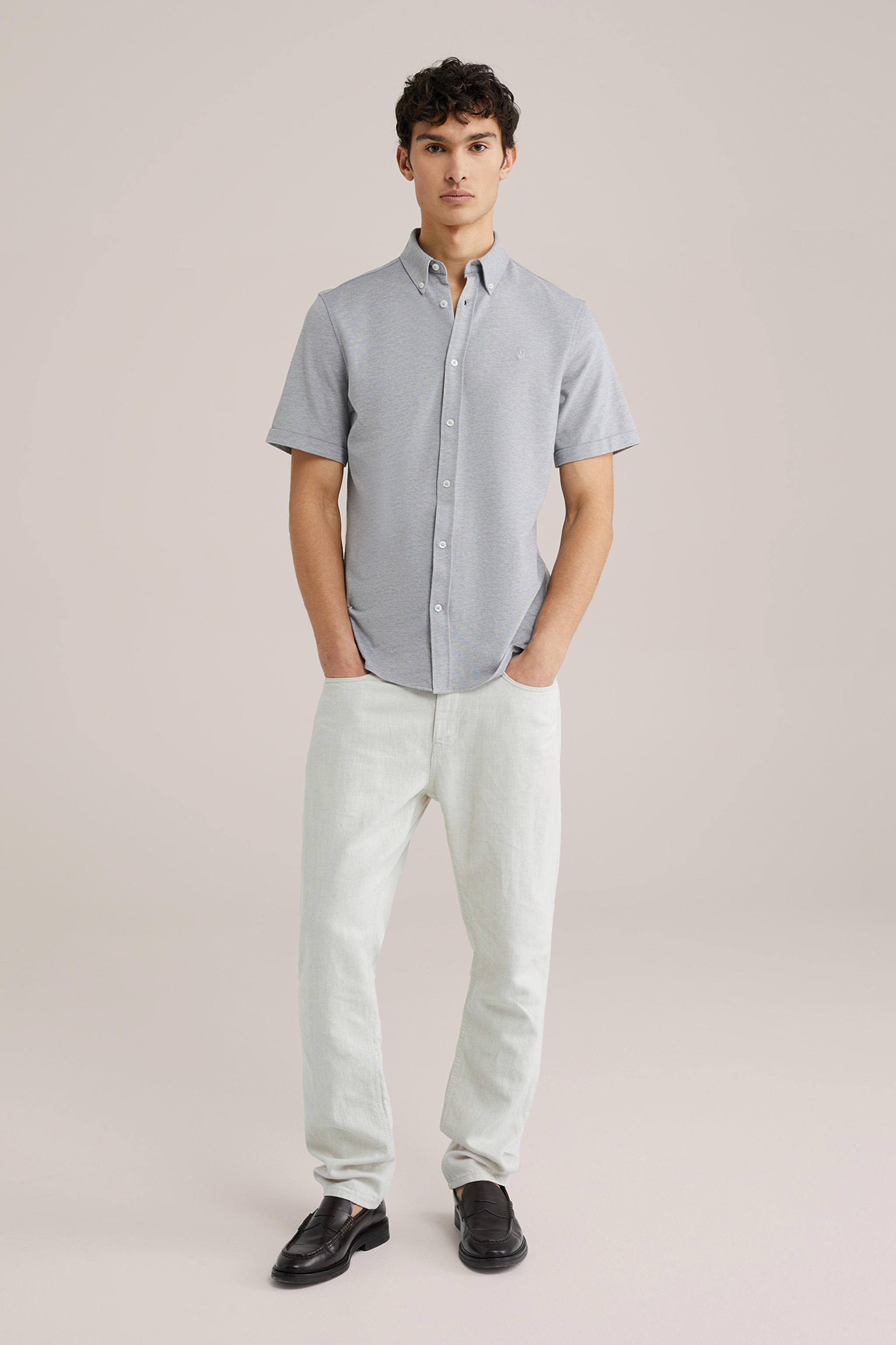 WE Fashion slim fit casual overhemd grijs | wehkamp