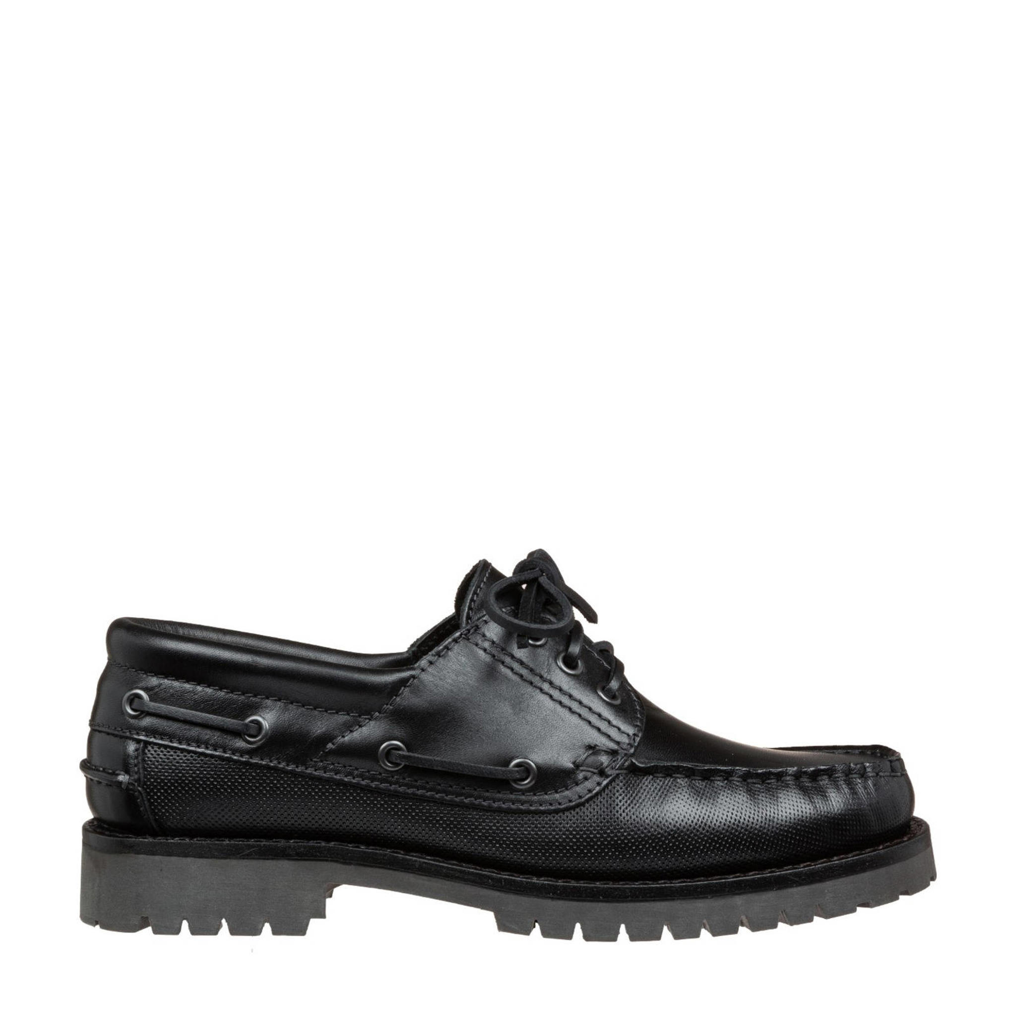 Van Lier leren bootschoenen zwart | wehkamp
