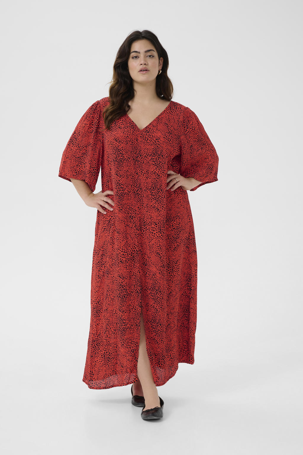 Kaffe Curve maxi jurk rood kopen? | Morgen in huis | wehkamp