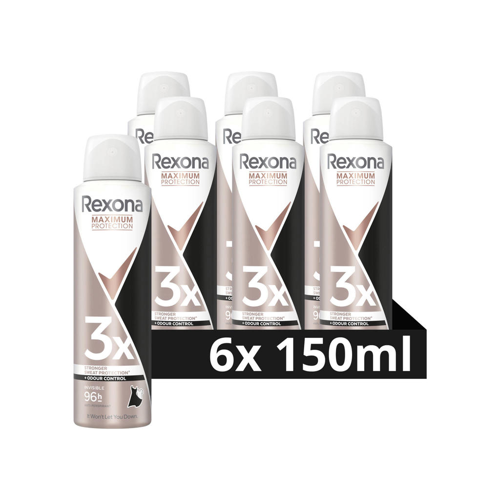 Rexona Women Maximum Protection Invisible anti-transpirant spray - 6 x ...