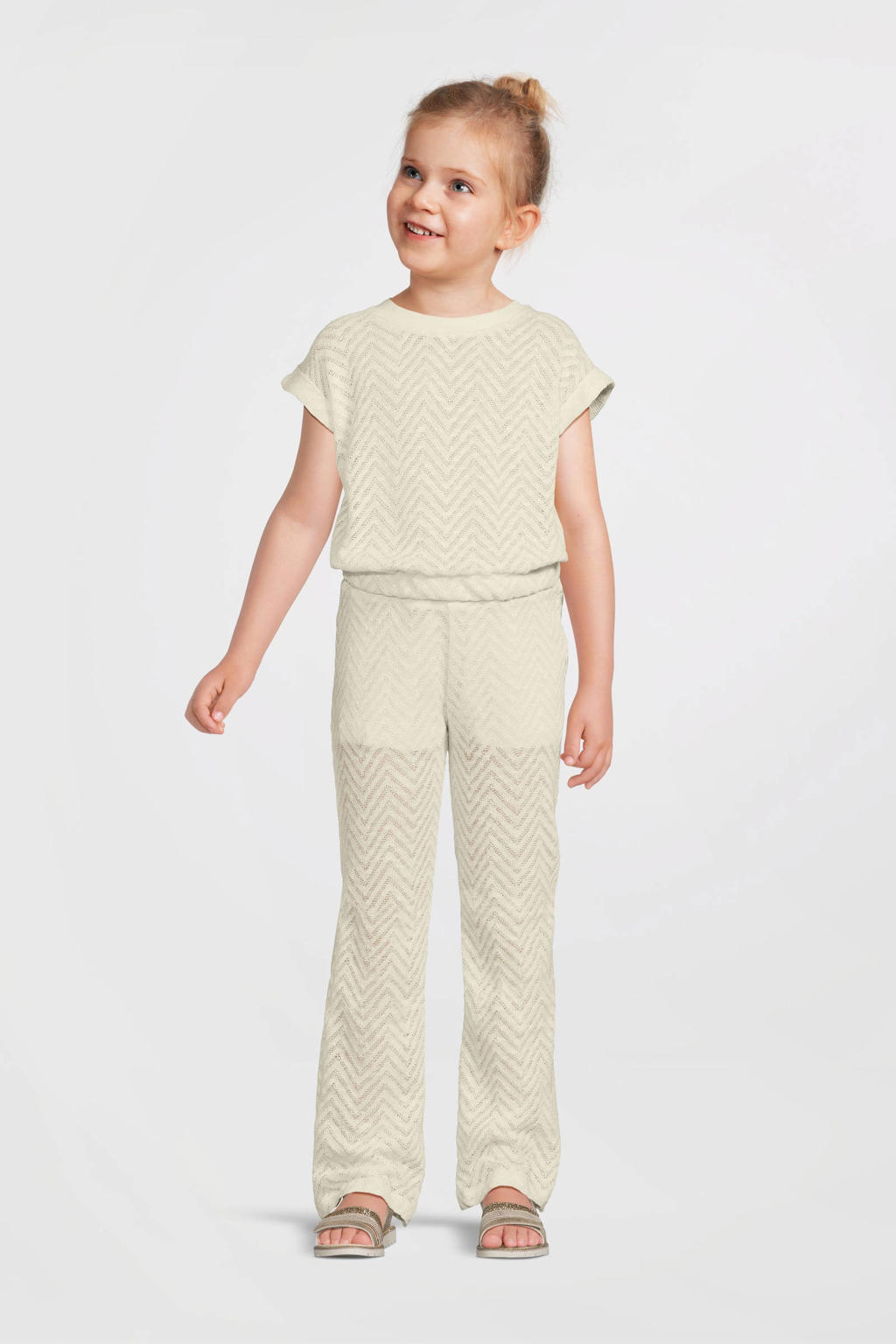 Anytime crochet flared broek off-white | wehkamp