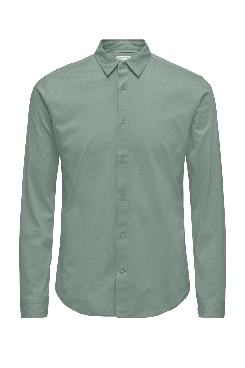 ONLY & SONS zakelijk overhemd groen | wehkamp