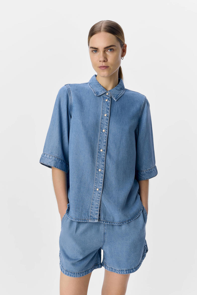 OBJECT blouse light blue denim | wehkamp