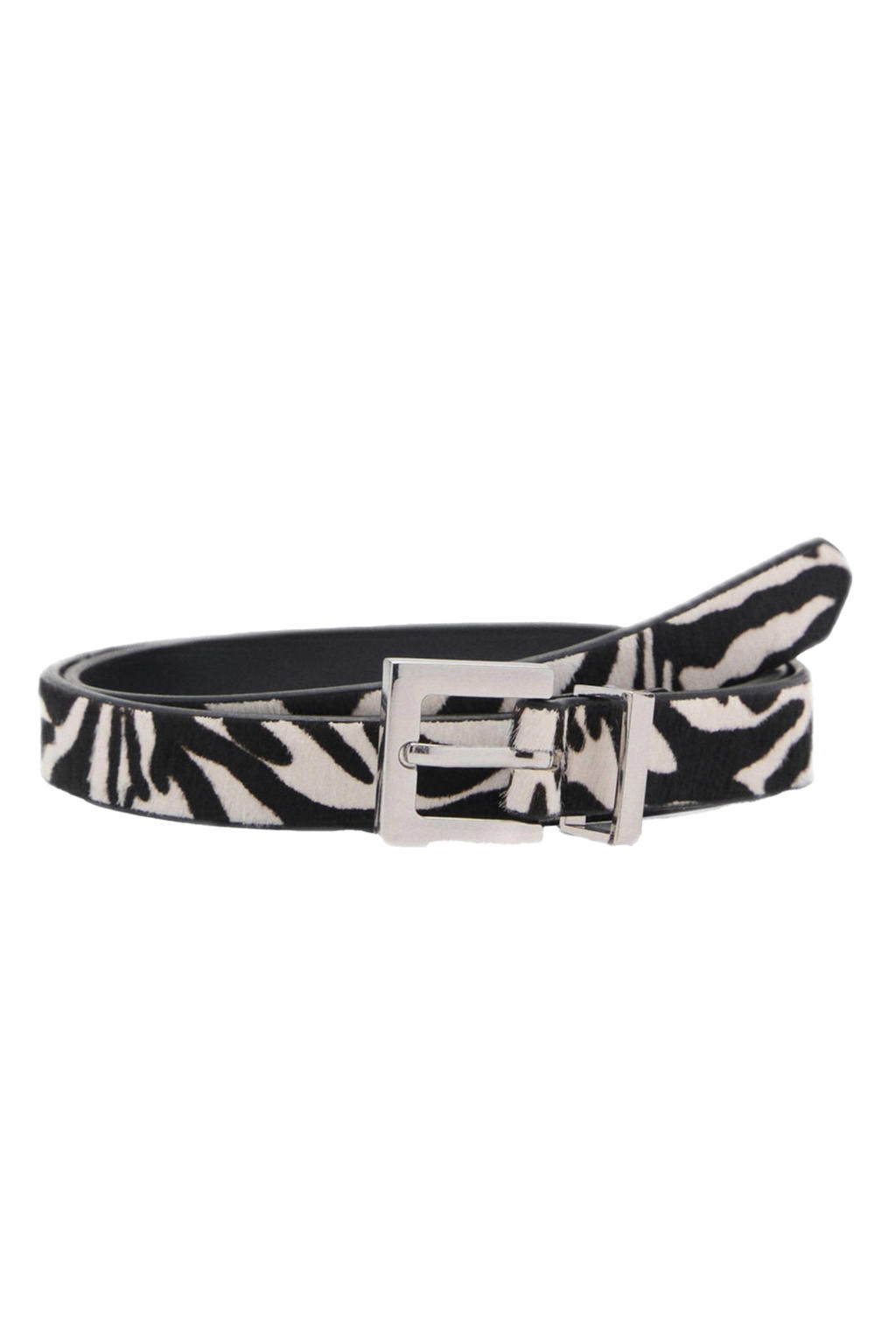 Mango leren riem met zebraprint zwart | wehkamp