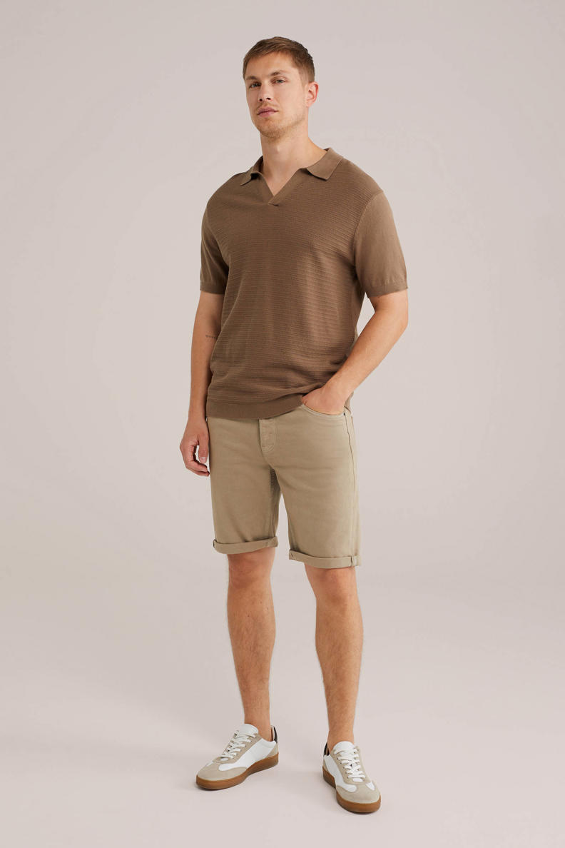 WE Fashion Blue Ridge regular denim short lichtbruin | wehkamp