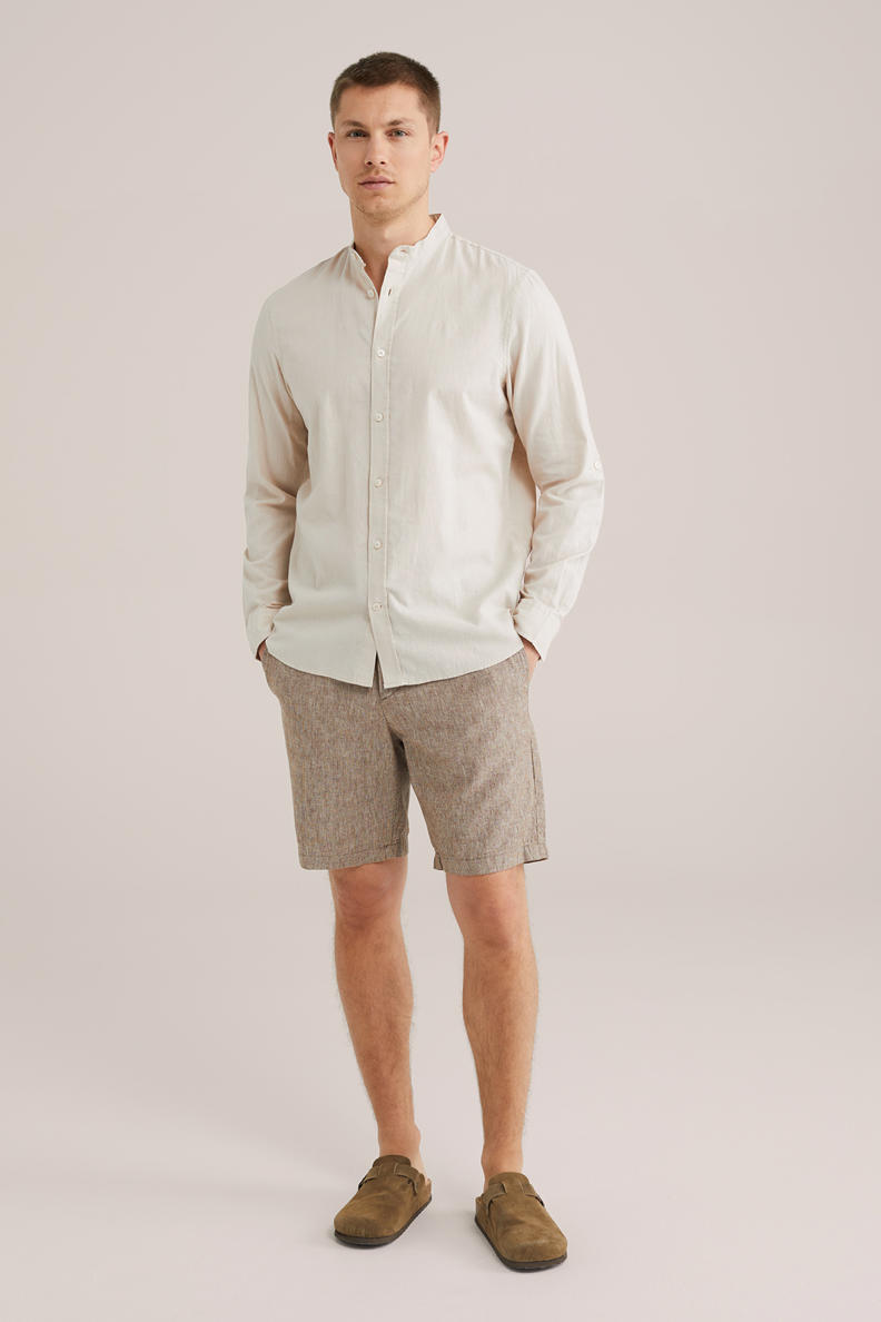 WE Fashion linnen relaxed casual short lichtbruin | wehkamp