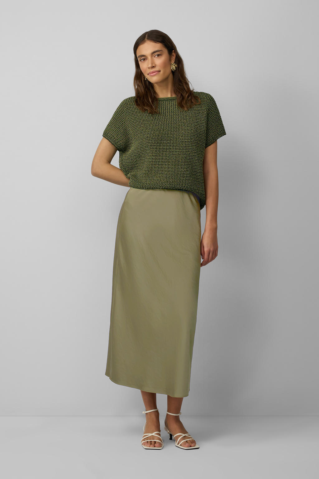 s.Oliver BLACK LABEL midi rok groen | wehkamp