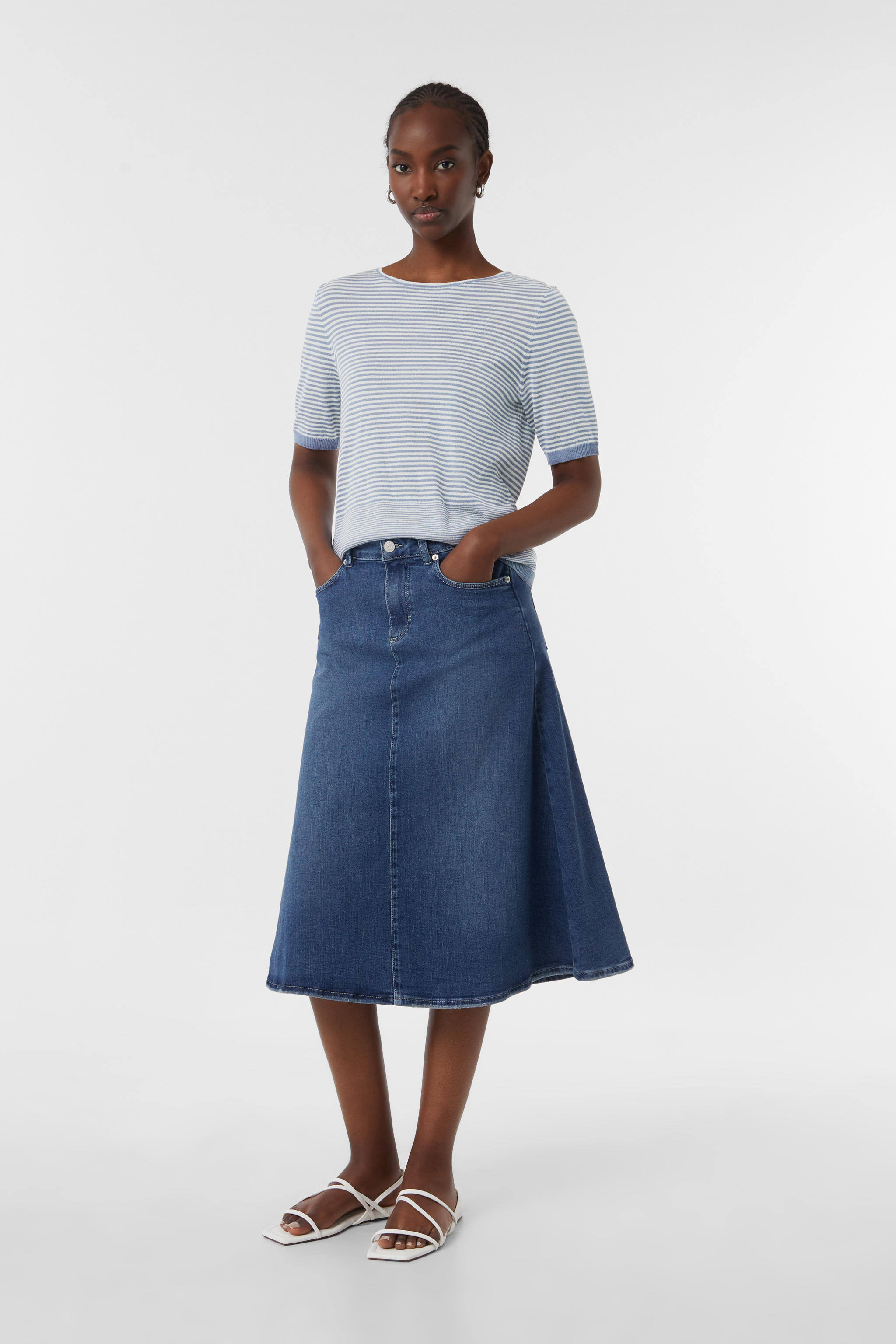 comma casual identity top lichtblauw | wehkamp