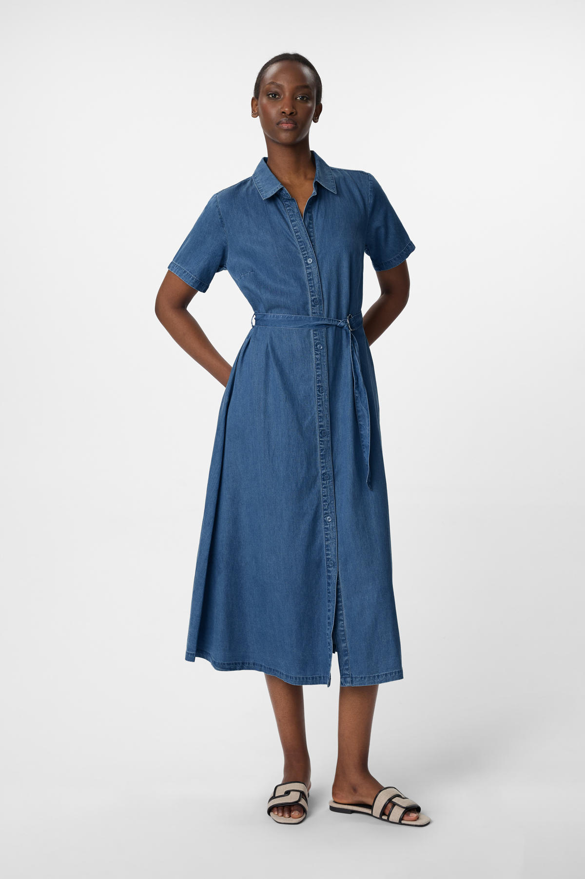 comma spijkerjurk medium blue denim | wehkamp