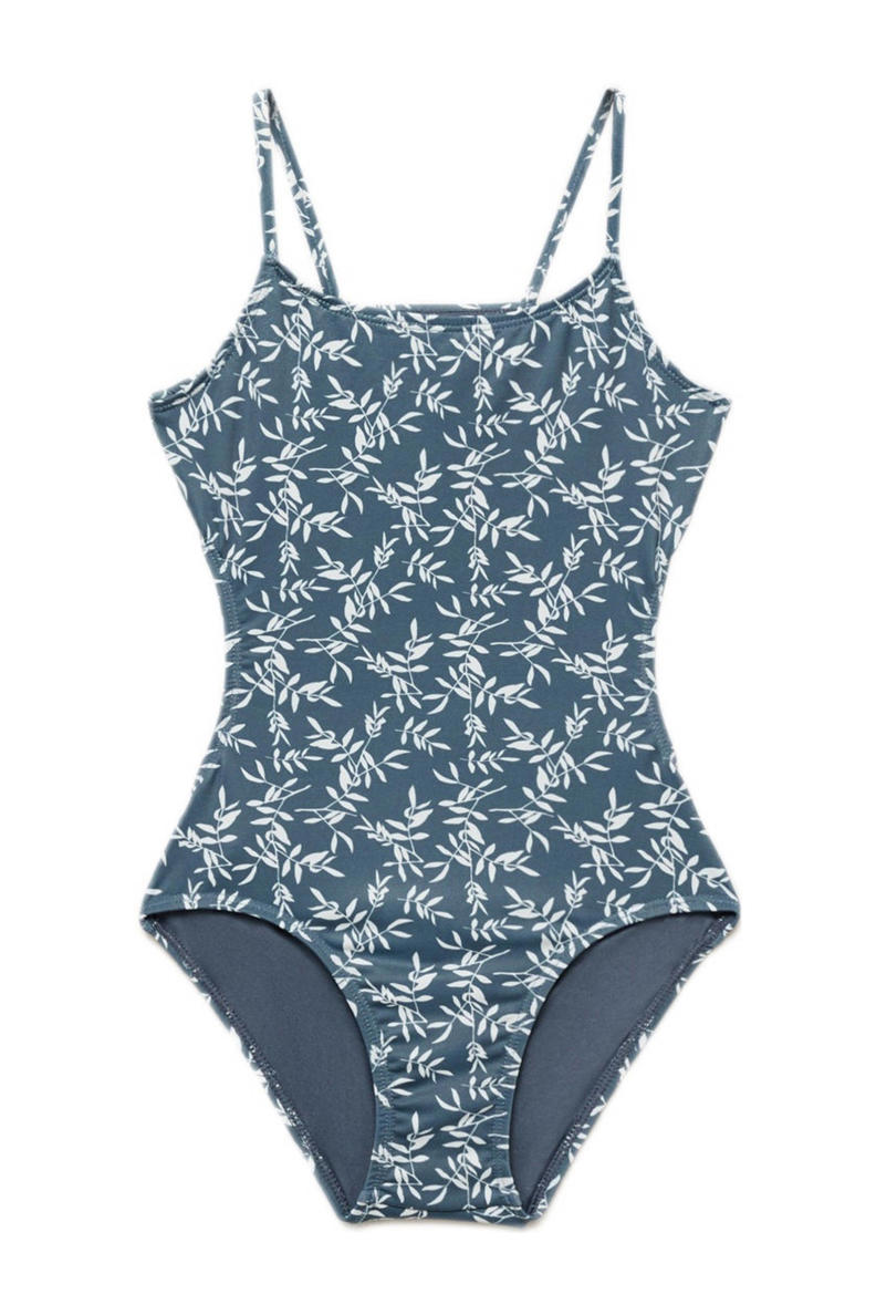 Mango Kids badpak donkerblauw/wit | wehkamp