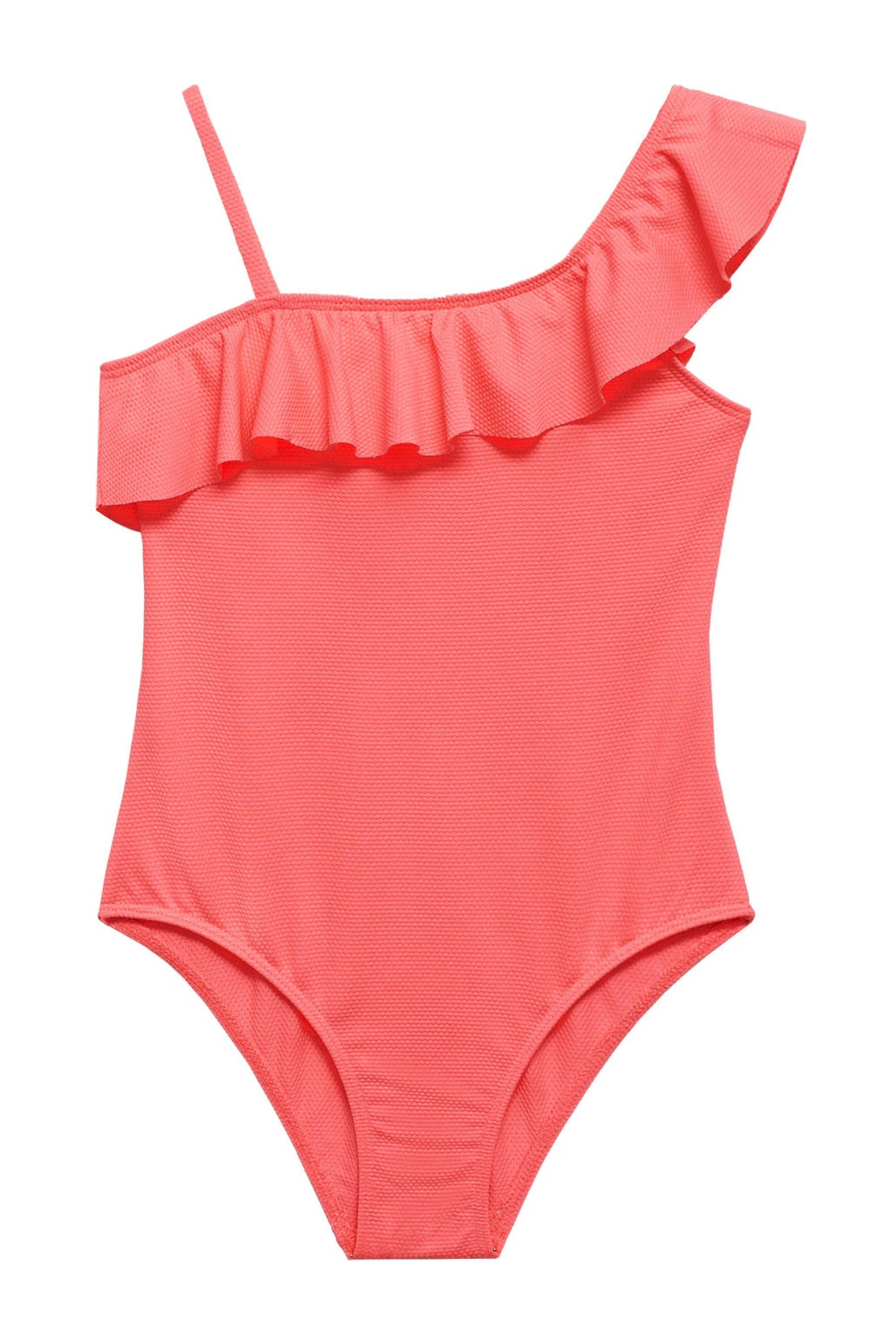 Mango Kids badpak met ruches koraal | wehkamp