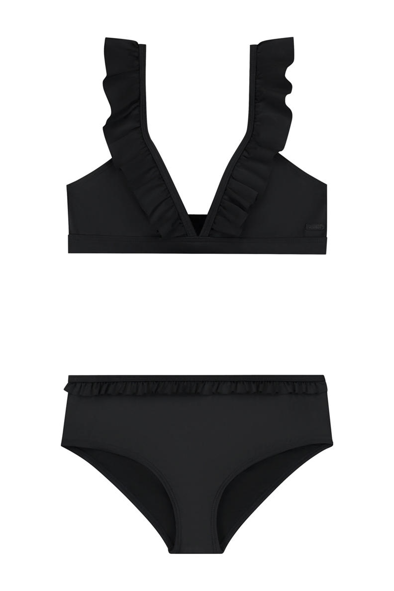 Shiwi The Sunshine Brand bikini met ruches Bella zwart | wehkamp