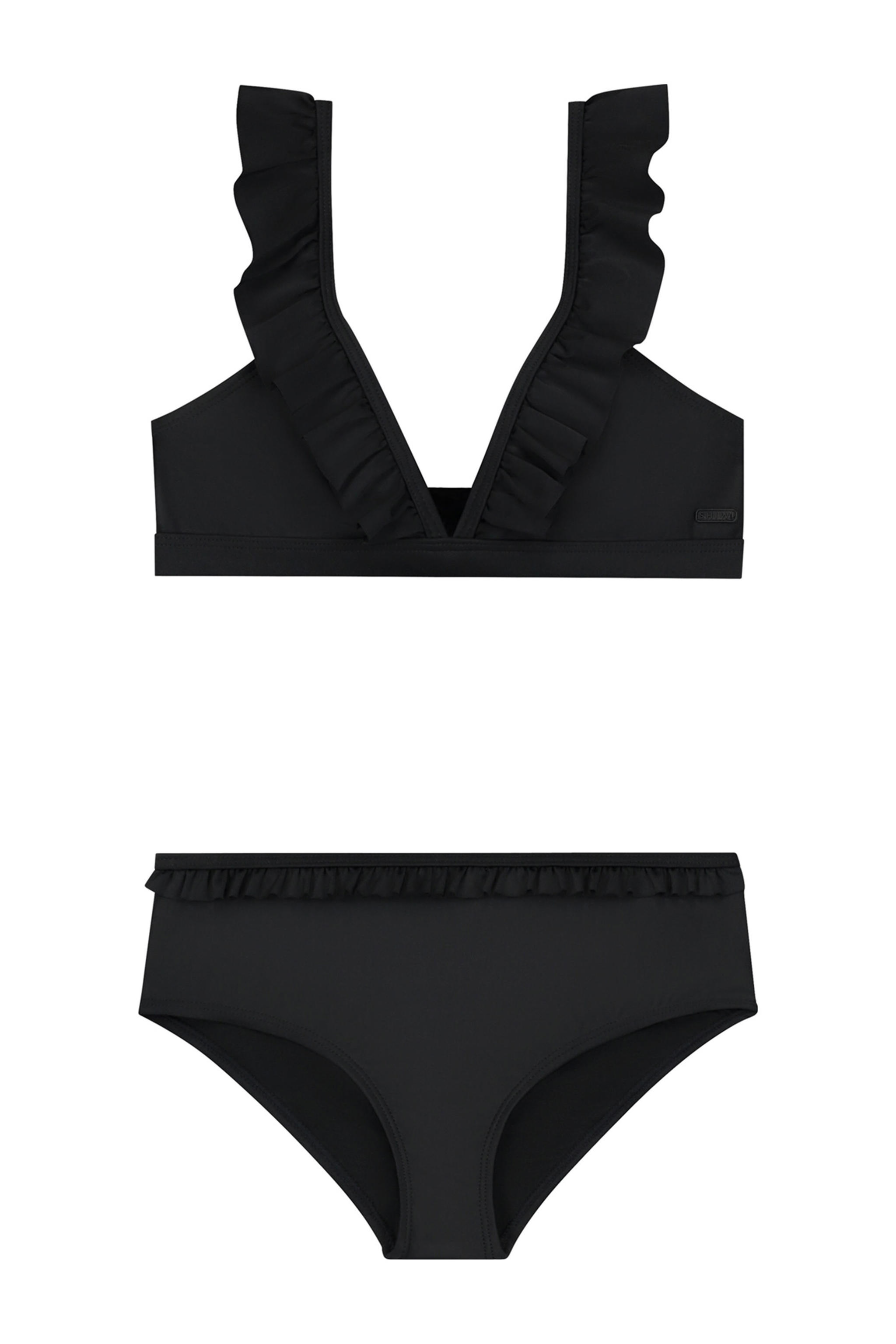 Shiwi The Sunshine Brand bikini met ruches Bella zwart | wehkamp