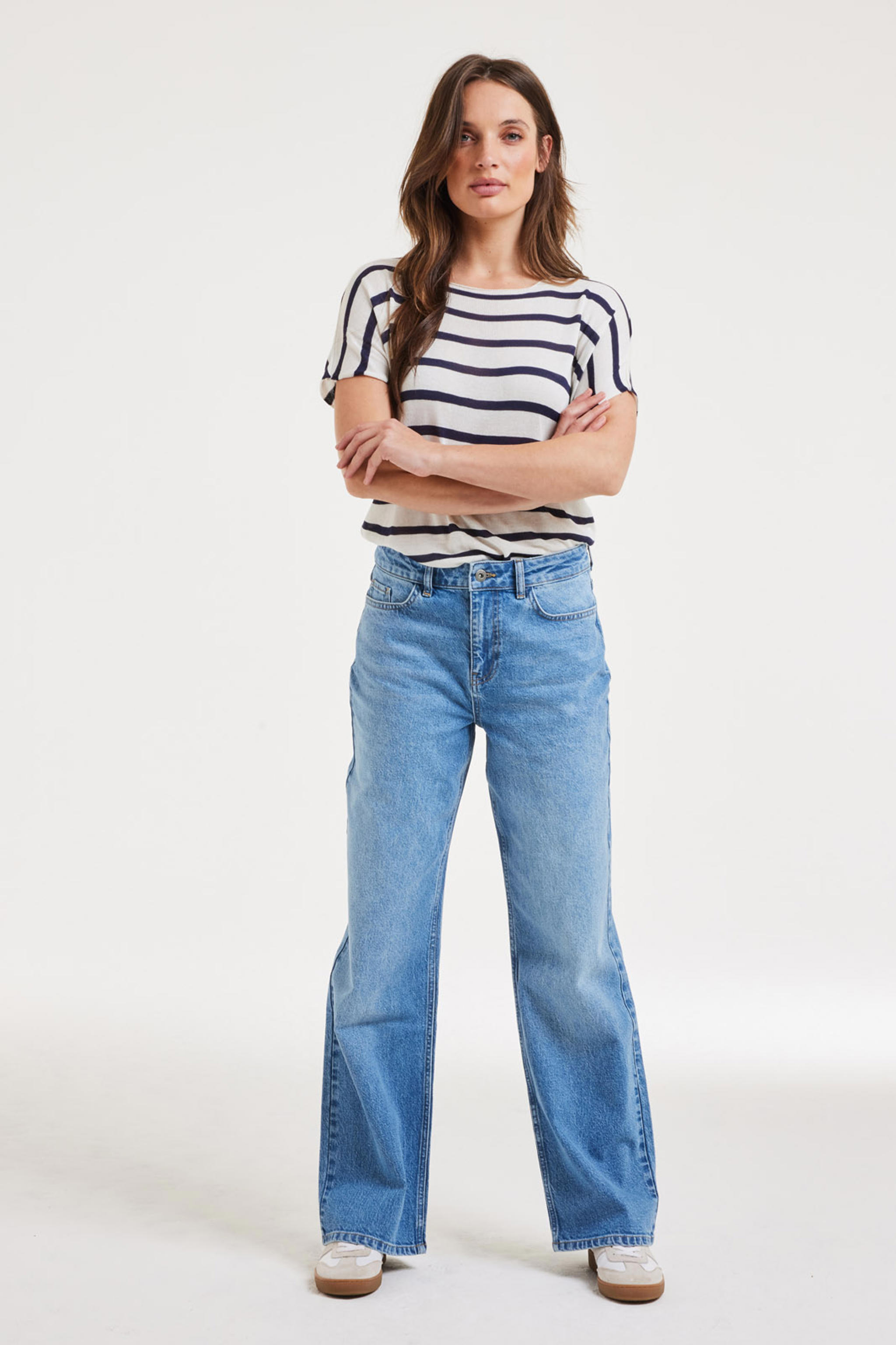 Didi wide leg jeans medium blue denim | wehkamp