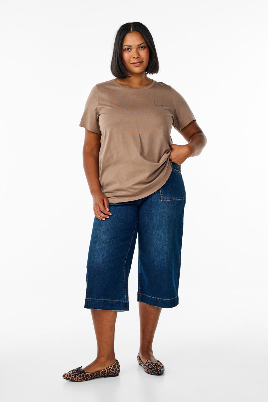 Zizzi T-shirt bruin kopen? | Morgen in huis | wehkamp