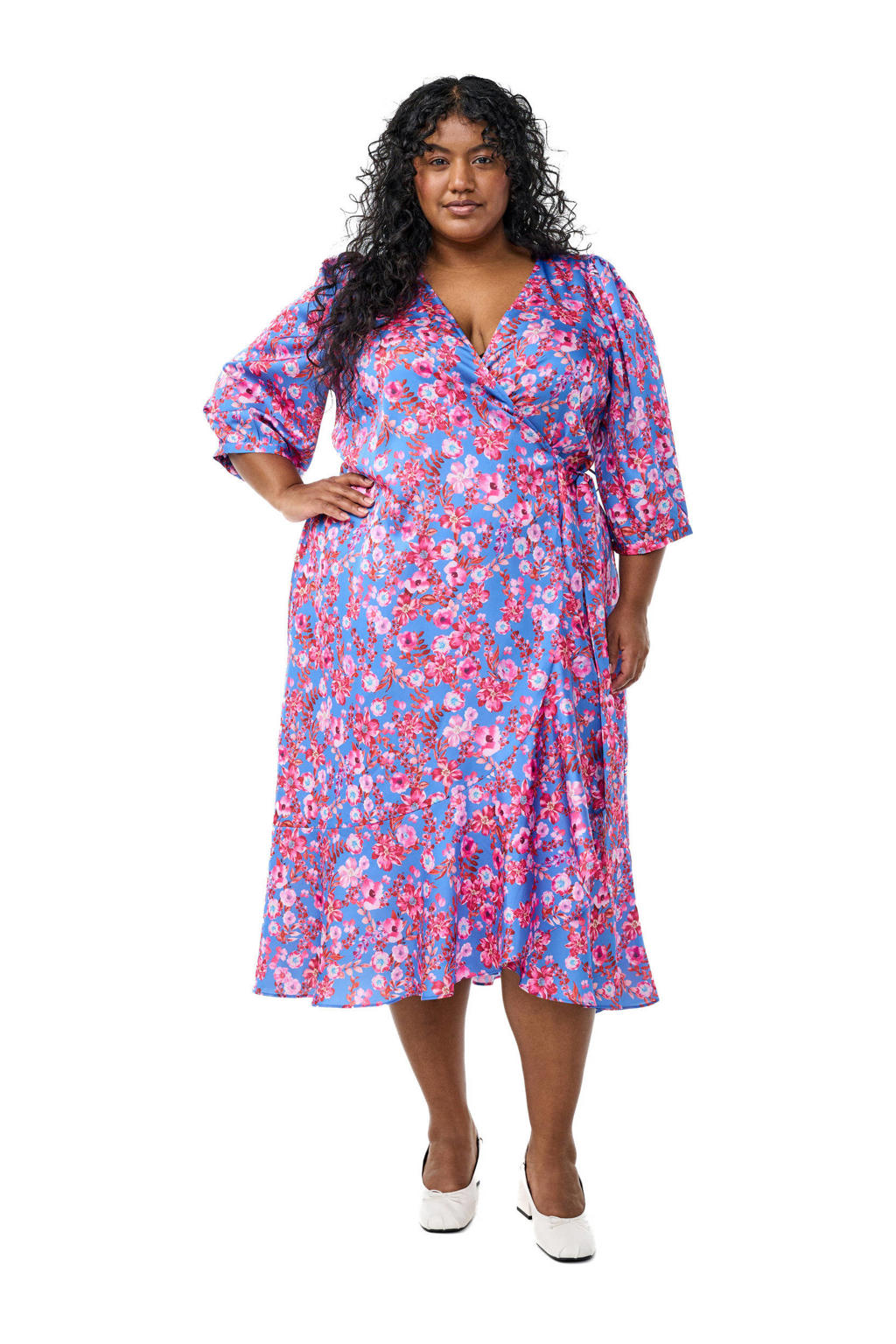 Zizzi wikkel-/overslagjurk blauw | wehkamp