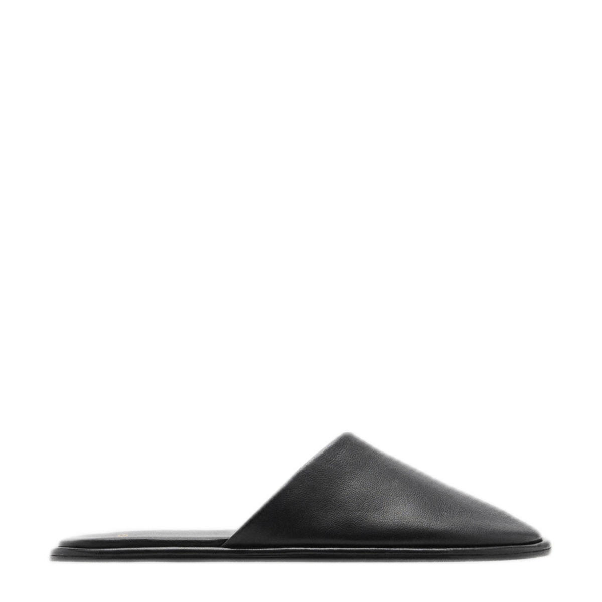 Mango leren slippers zwart kopen? | Morgen in huis | wehkamp