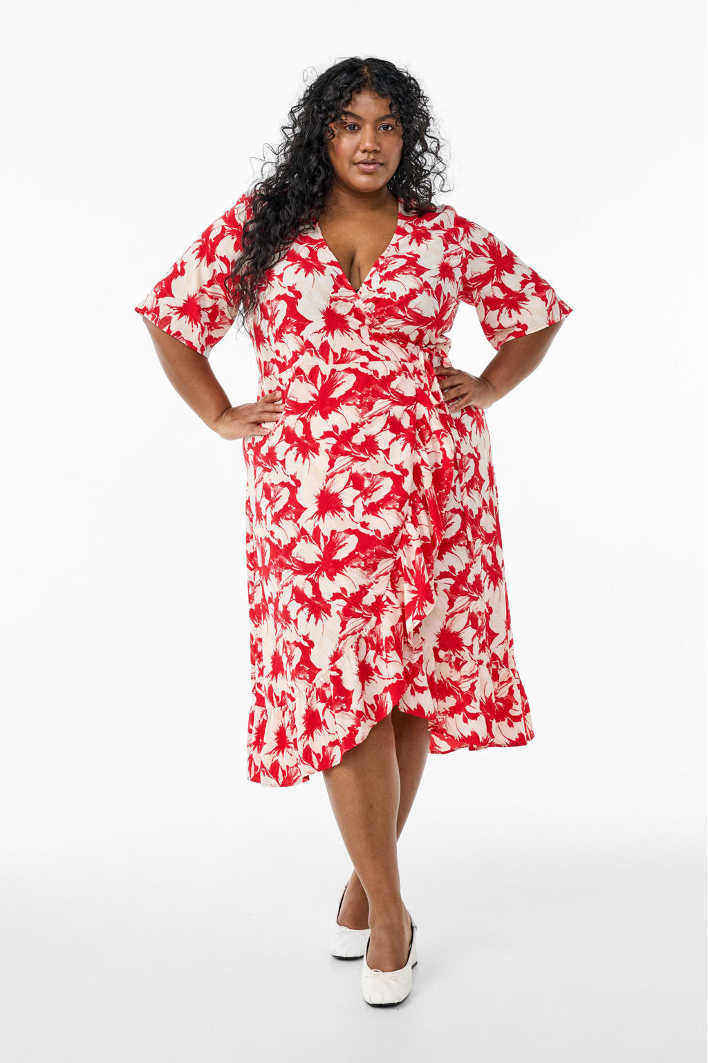 Zizzi wikkel-/overslagjurk rood | wehkamp