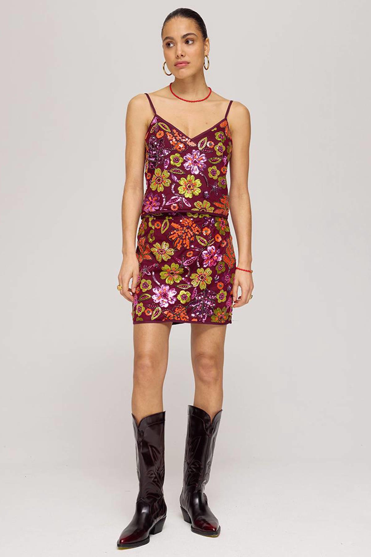 HARPER & YVE korte rok met pailletten paars | wehkamp