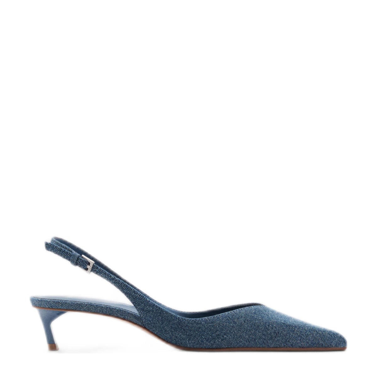 Mango denim slingback pumps blauw | wehkamp