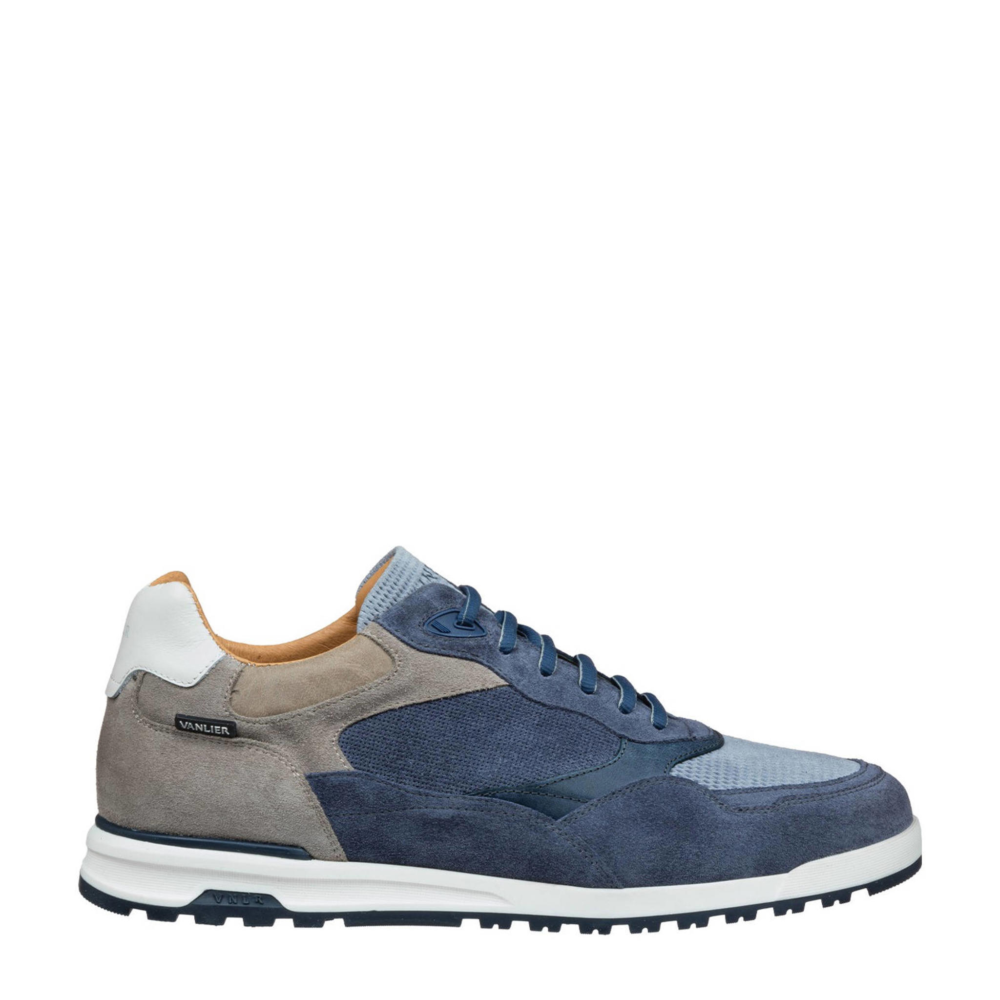 Van Lier leren sneakers blauw | wehkamp